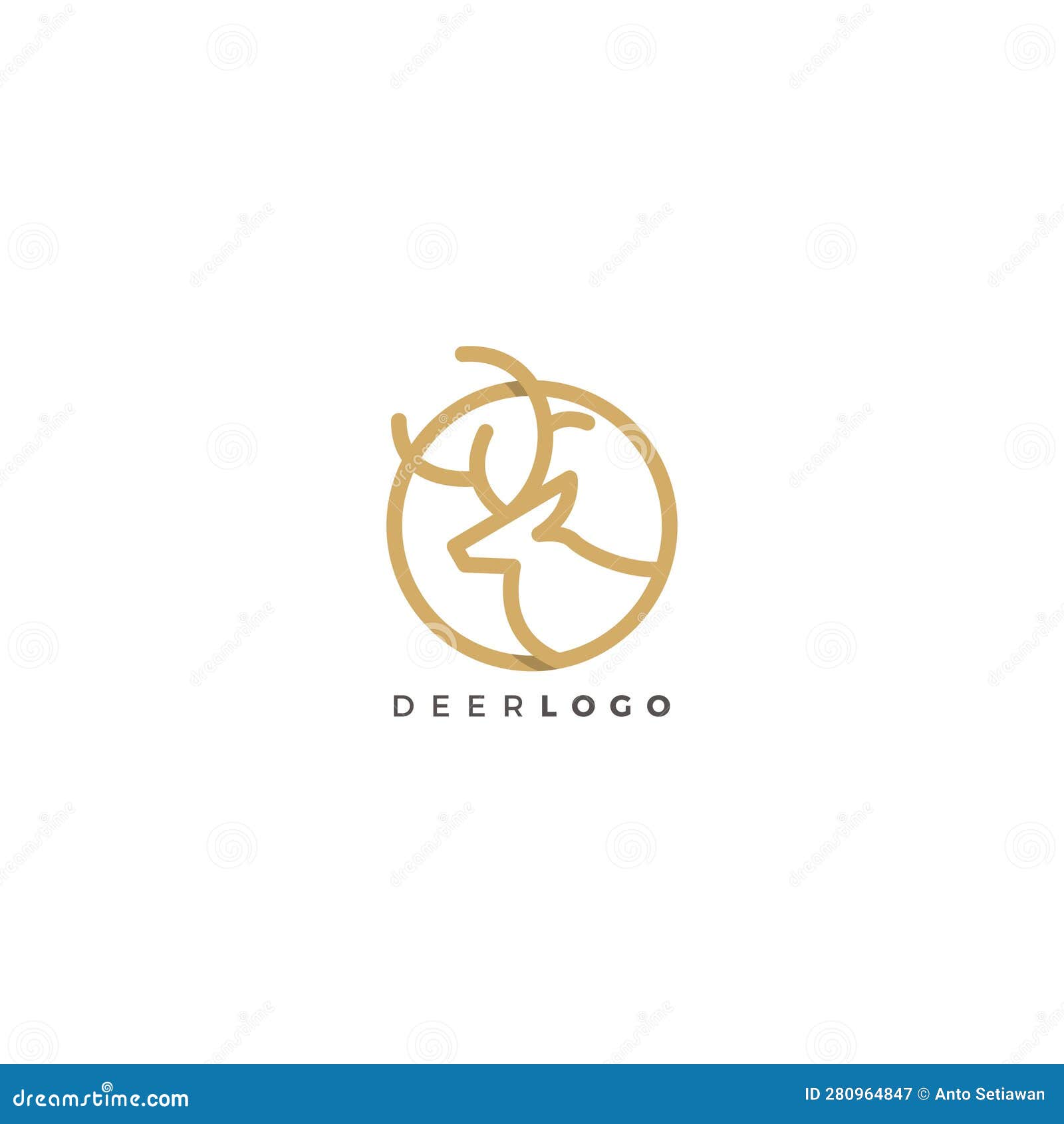 Deer Line Logo Design. Dear Vector Illustration Stock Vector ...