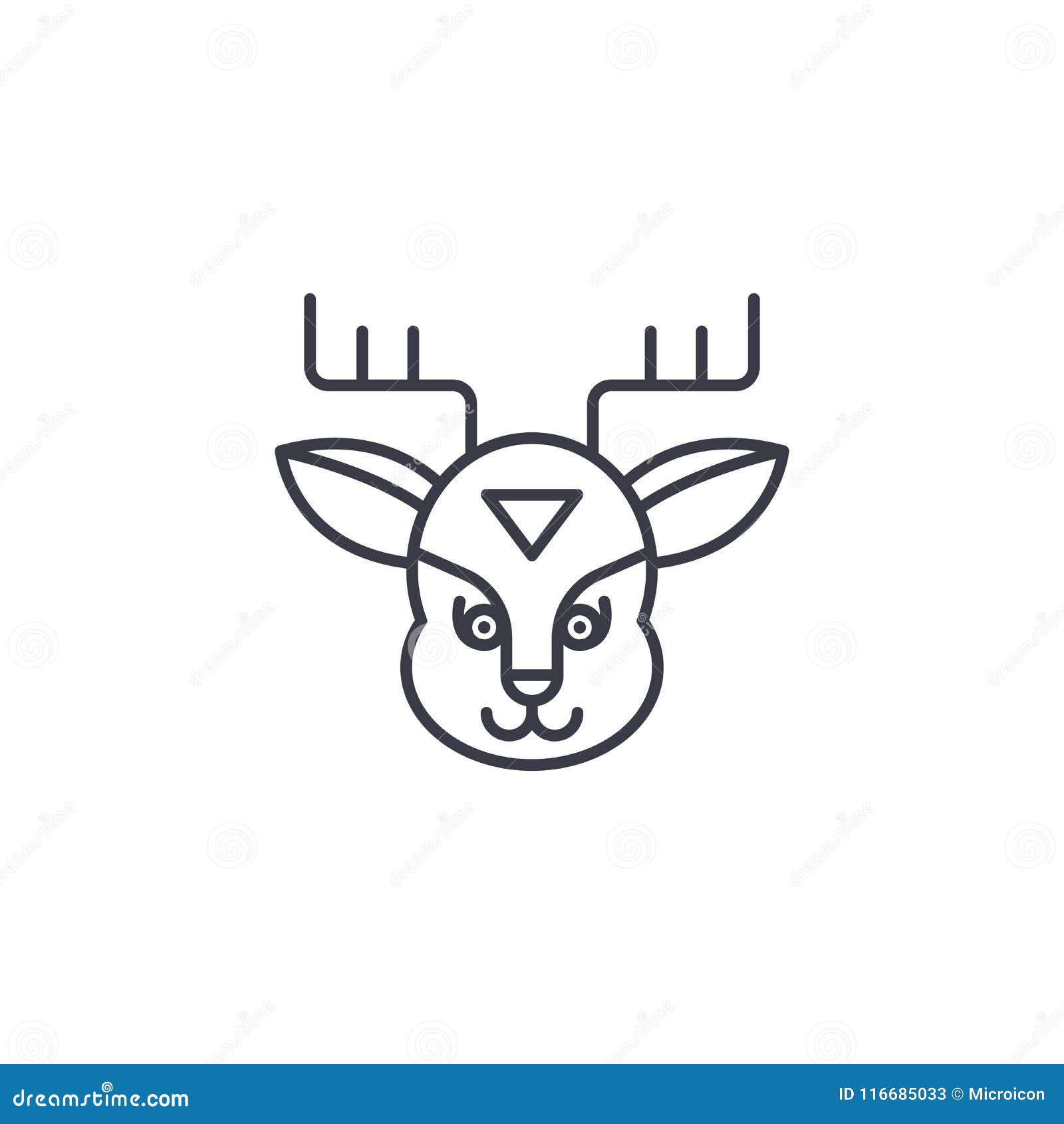 Deer Linear Icon Concept. Deer Line Vector Sign, Symbol, Illustration ...