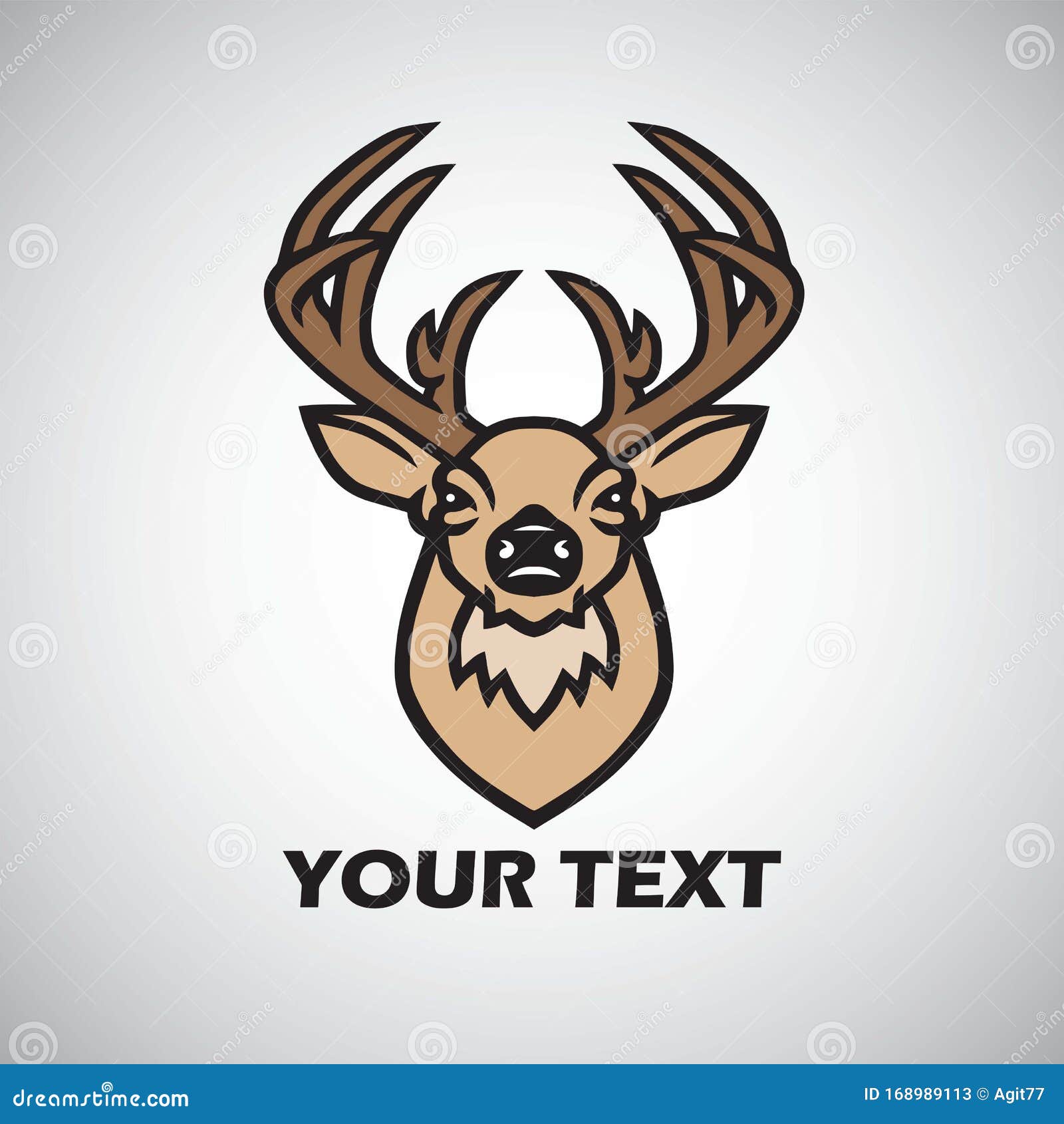 Deer Logo Design Stylized Drawing Vector Illustration Stock Vector ...
