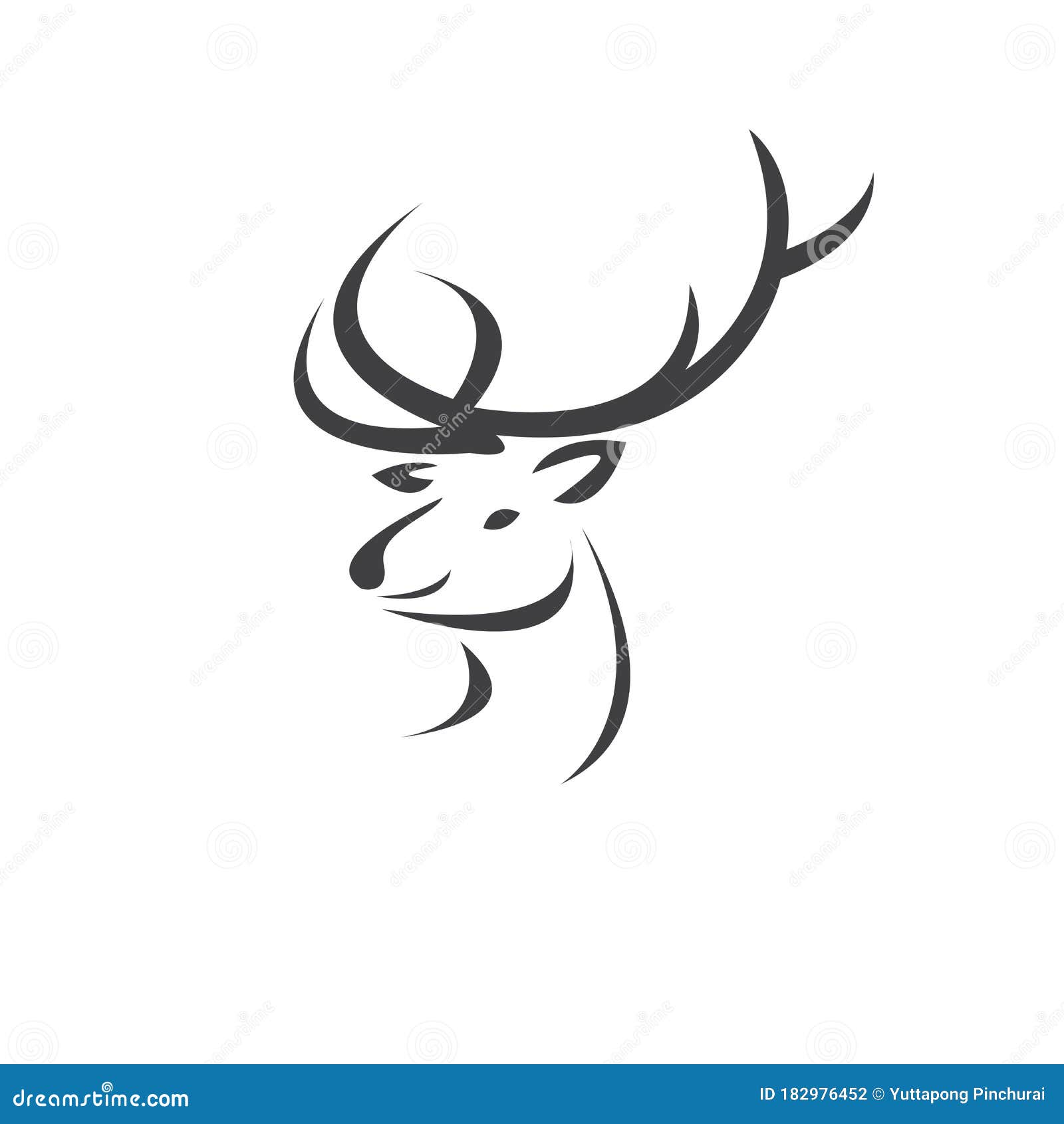 Deer Logo Design Vector Illustration. on White Background. Symbol. Icon ...