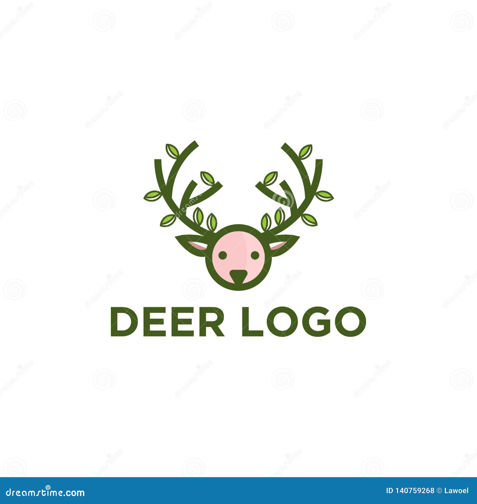 Deer logo designs stock vector. Illustration of leaf - 140759268