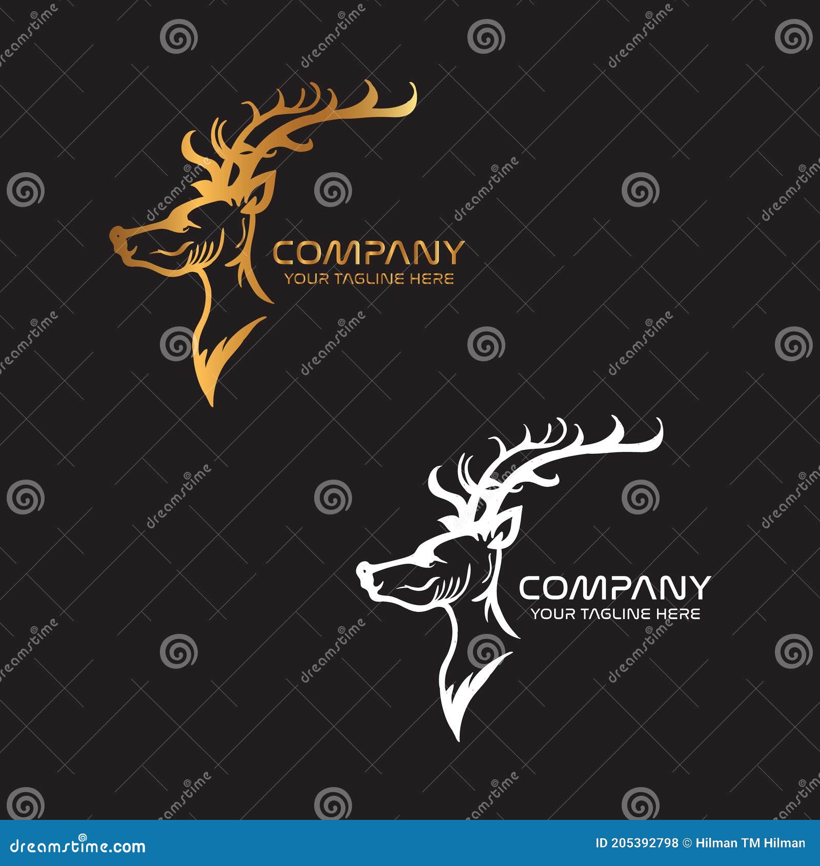 Deer Logo Gold and Color Design Stock Vector - Illustration of drawing ...