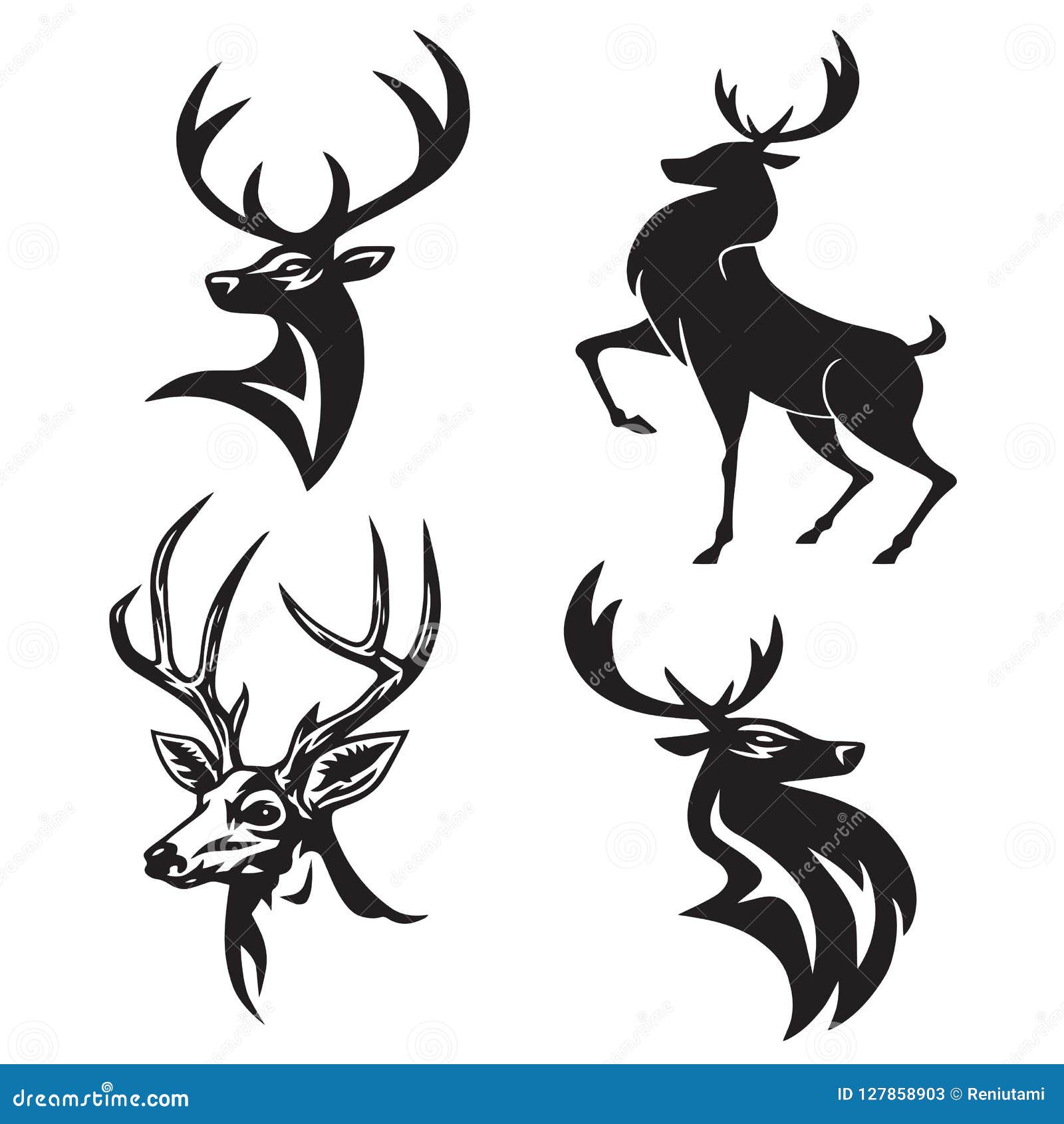 Deer Logo Set Premium Design Vector Stock Vector - Illustration of icon ...