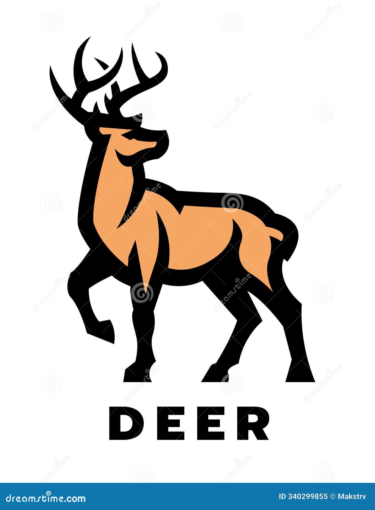 Deer logo, symbol. stock illustration. Illustration of stag - 340299855