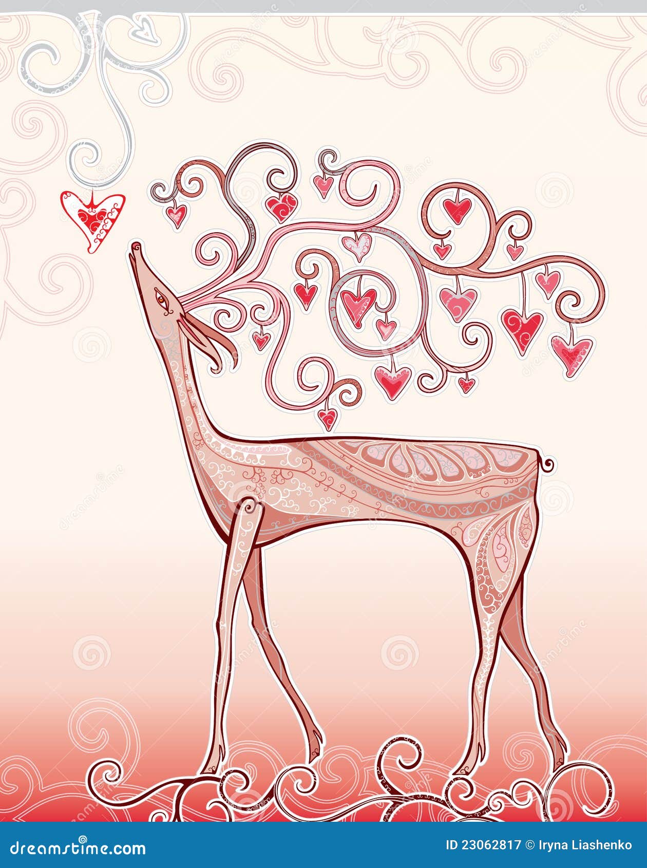 Deer love stock vector. Illustration of curl, ornament - 23062817