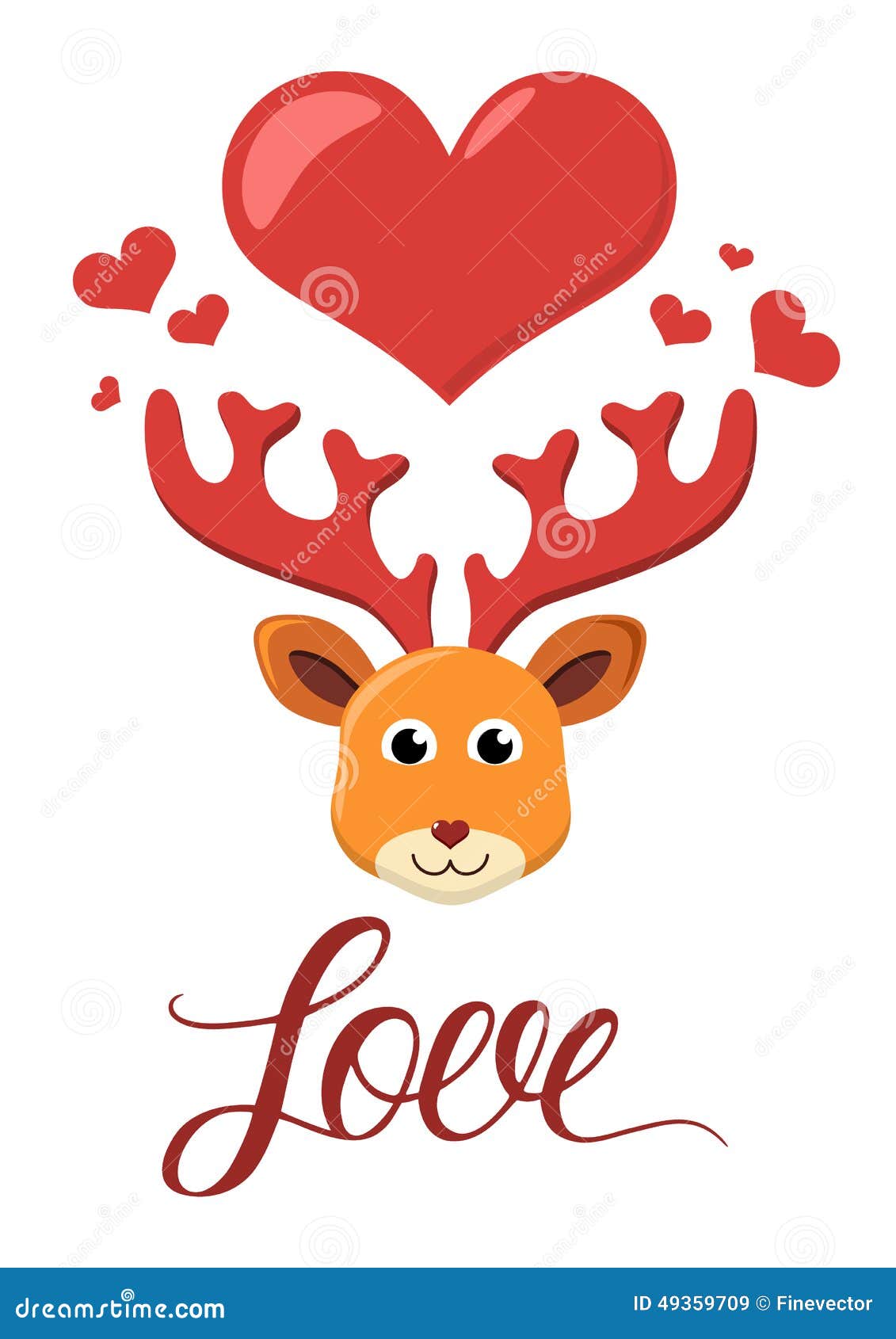 Deer in Love Vector Illustration. Stock Vector - Illustration of white ...