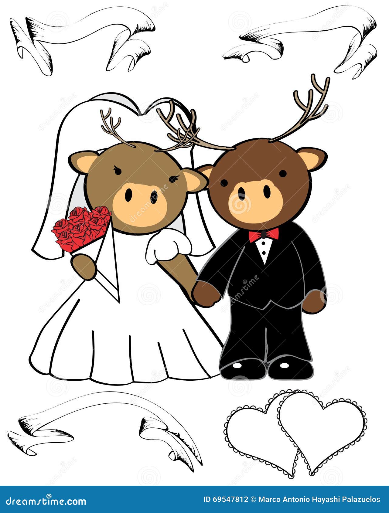 Pig Married Cartoon Background | CartoonDealer.com #48229115