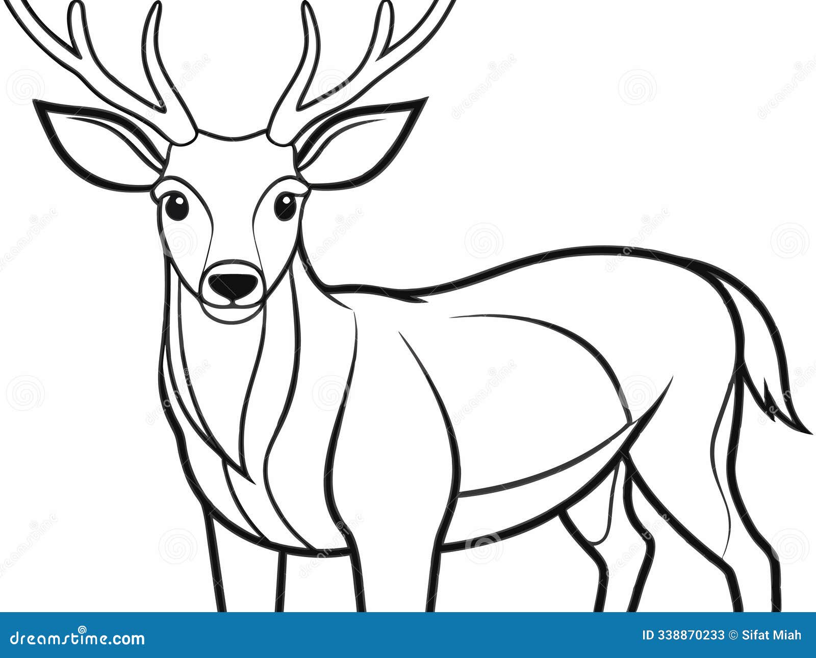 Deer Minimal Line Art Illustration on White Background Stock Vector ...