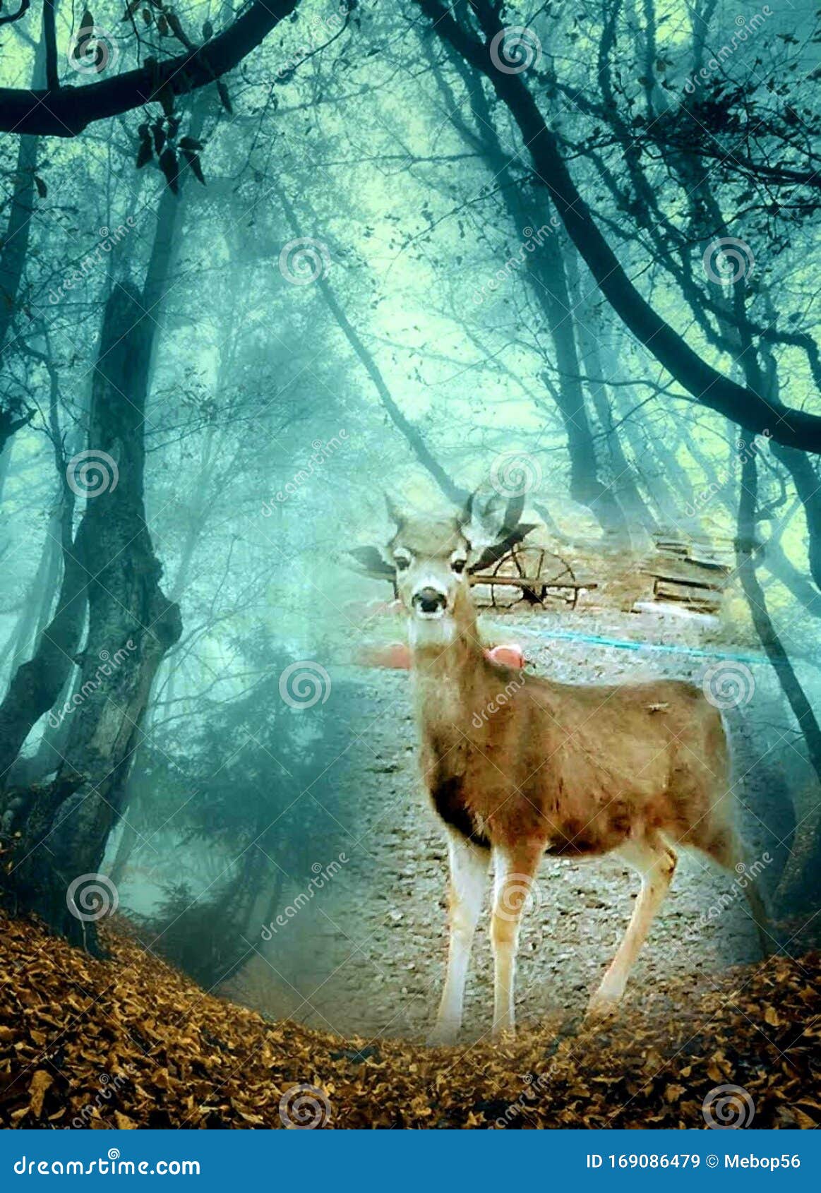 Deer in the mist stock image. Image of wildlife, mist - 169086479