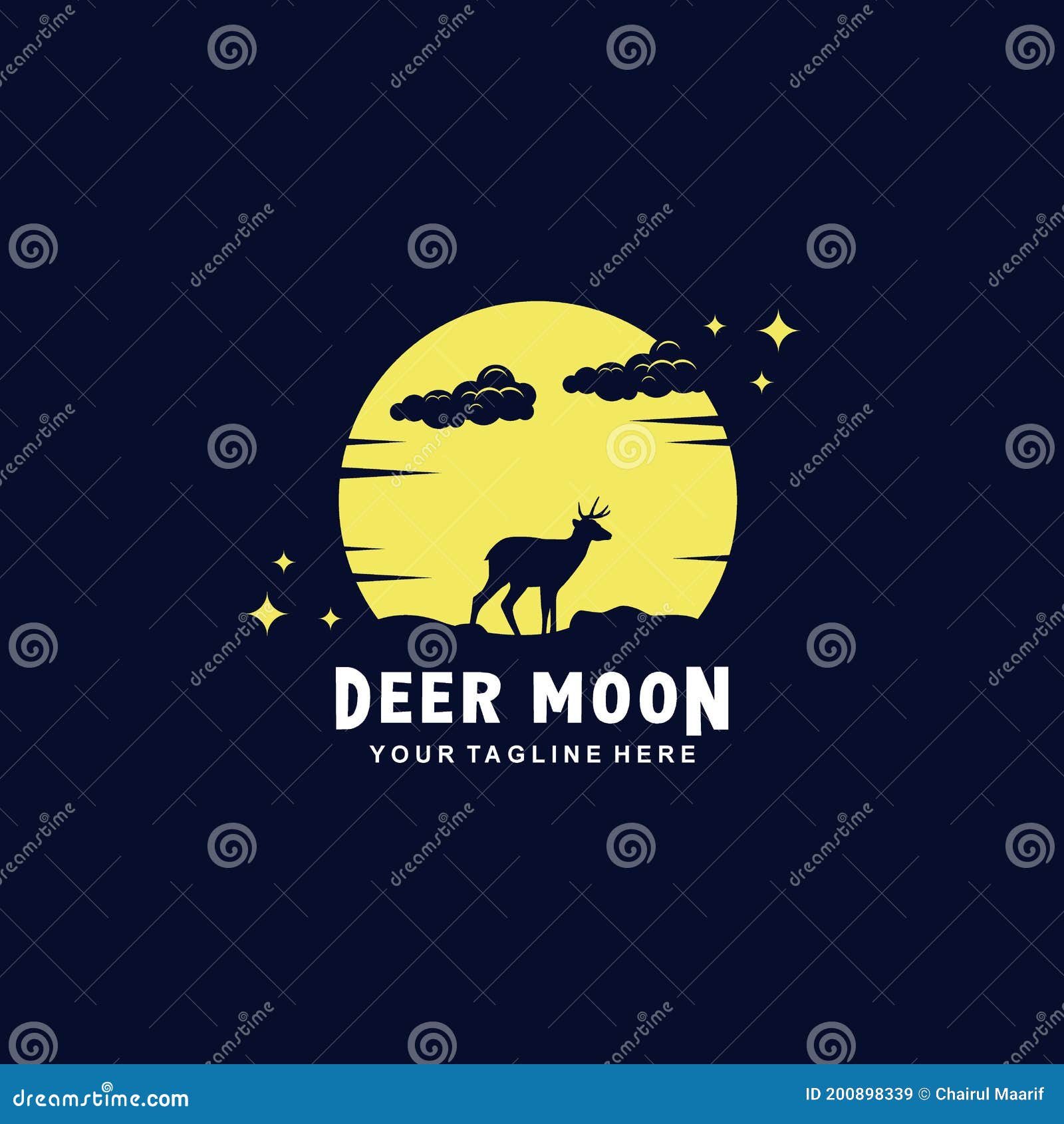 Deer And Moon Phases. Vector Hand Drawn Illustration | CartoonDealer ...