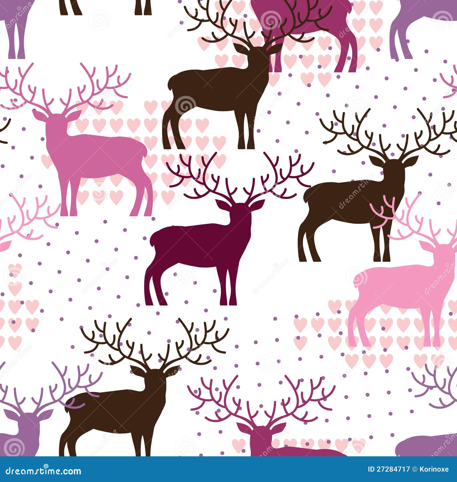 Deer pattern stock vector. Illustration of print, heart - 27284717
