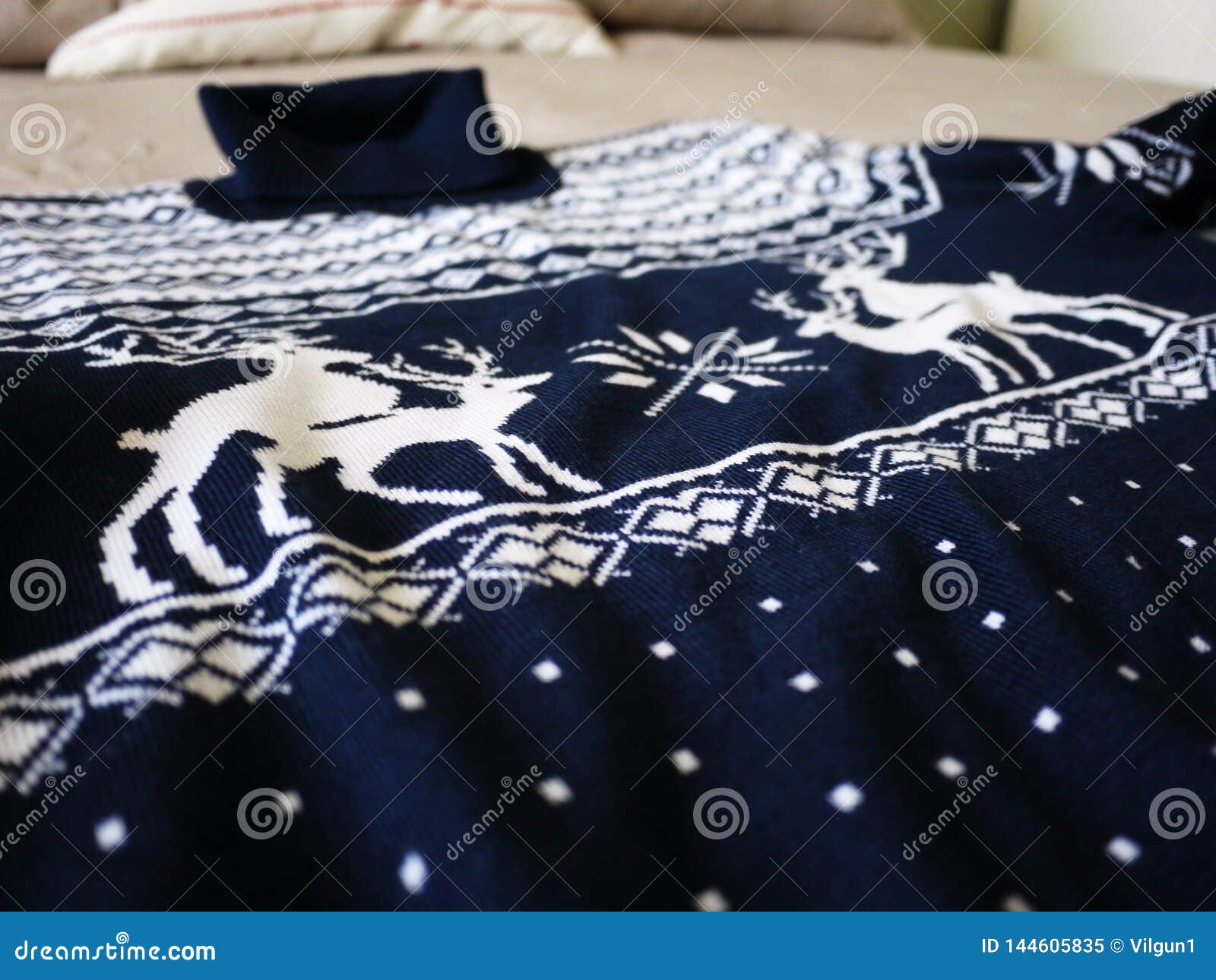 Deer, the Pattern on the Sweater. Men`s Sweater with Deer. Sweater for ...