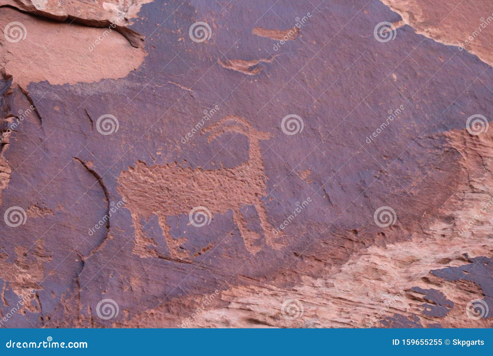Deer Petroglyph in Moab stock image. Image of summer - 159655255