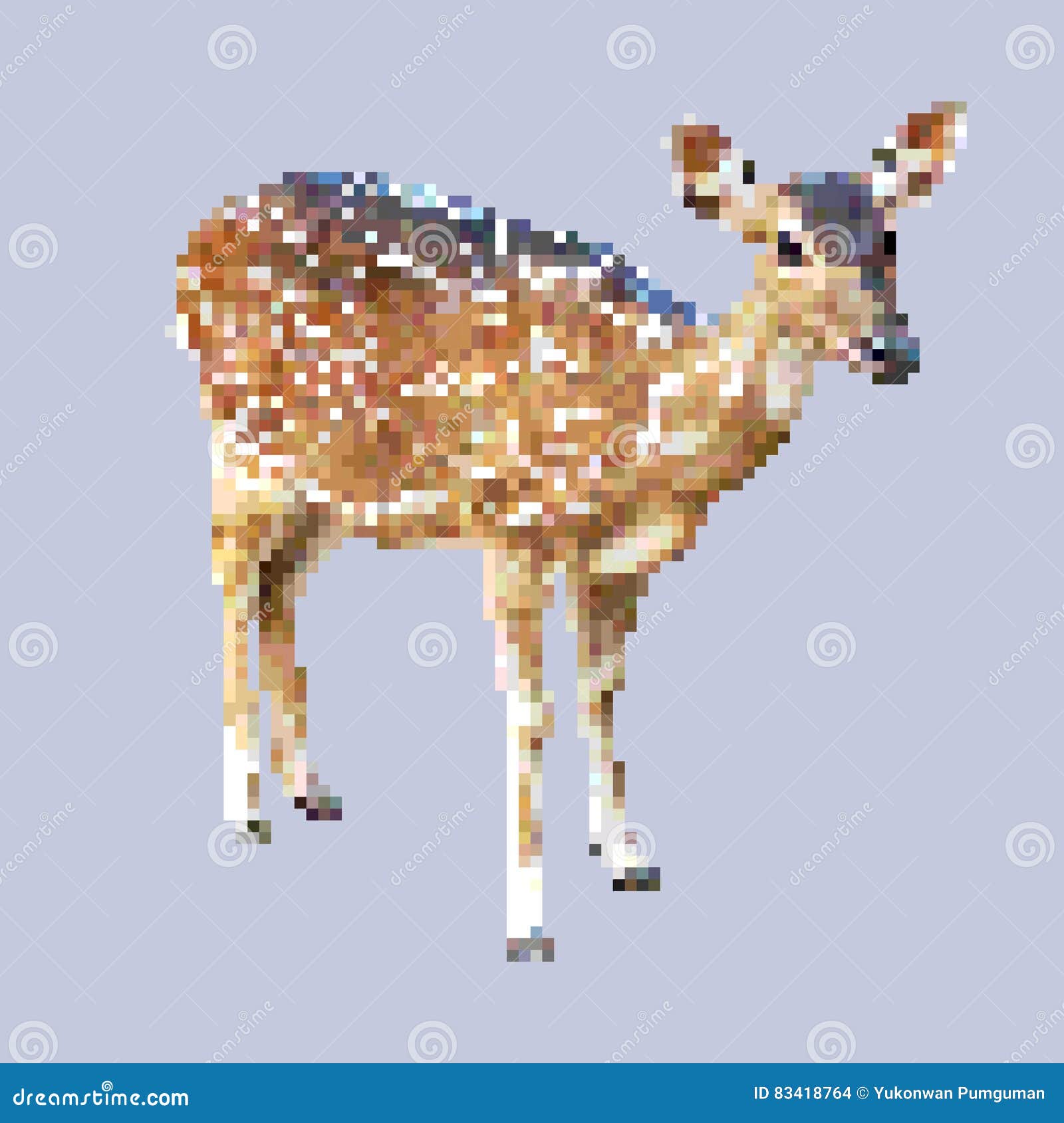 Deer Pixel Art, Isolated Square Animal, Vector Stock Vector ...