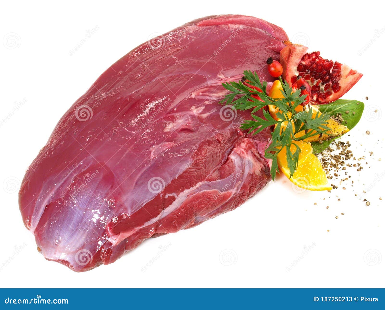Deer - Raw Wild Game Meat Isolated on White Background Stock Image ...