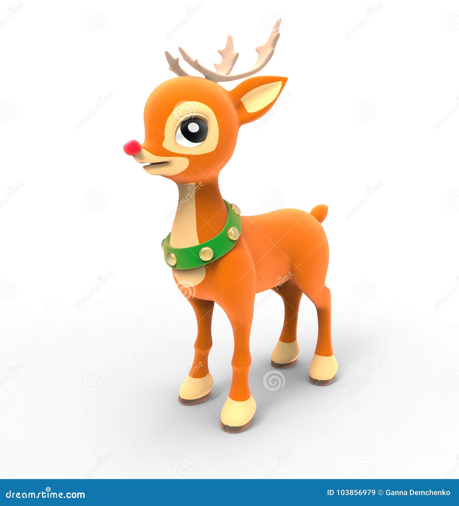 Deer Rudolph. 3D image stock illustration. Illustration of rudolf ...