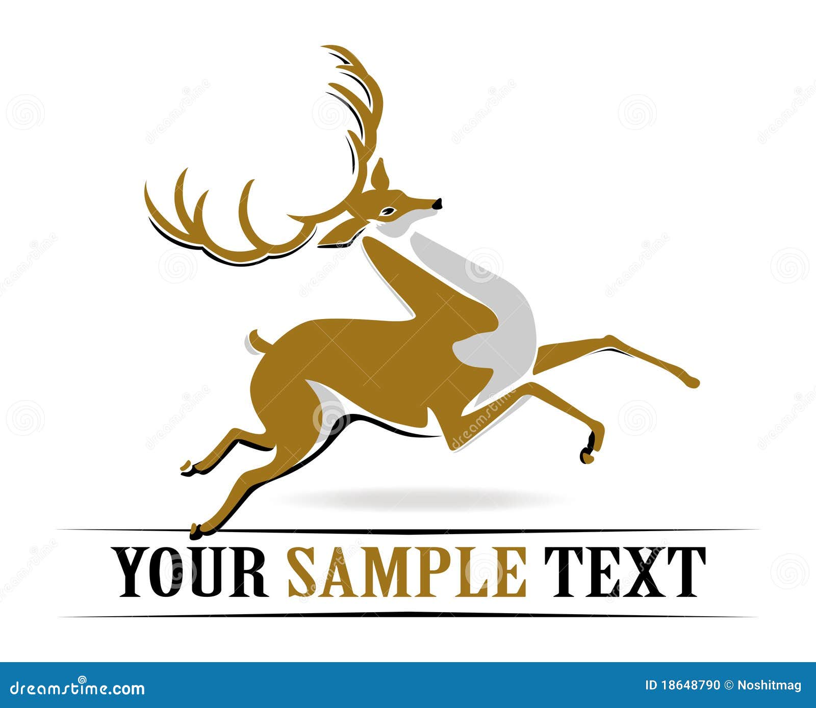 Deer run stock vector. Illustration of deer, design, drawing - 18648790