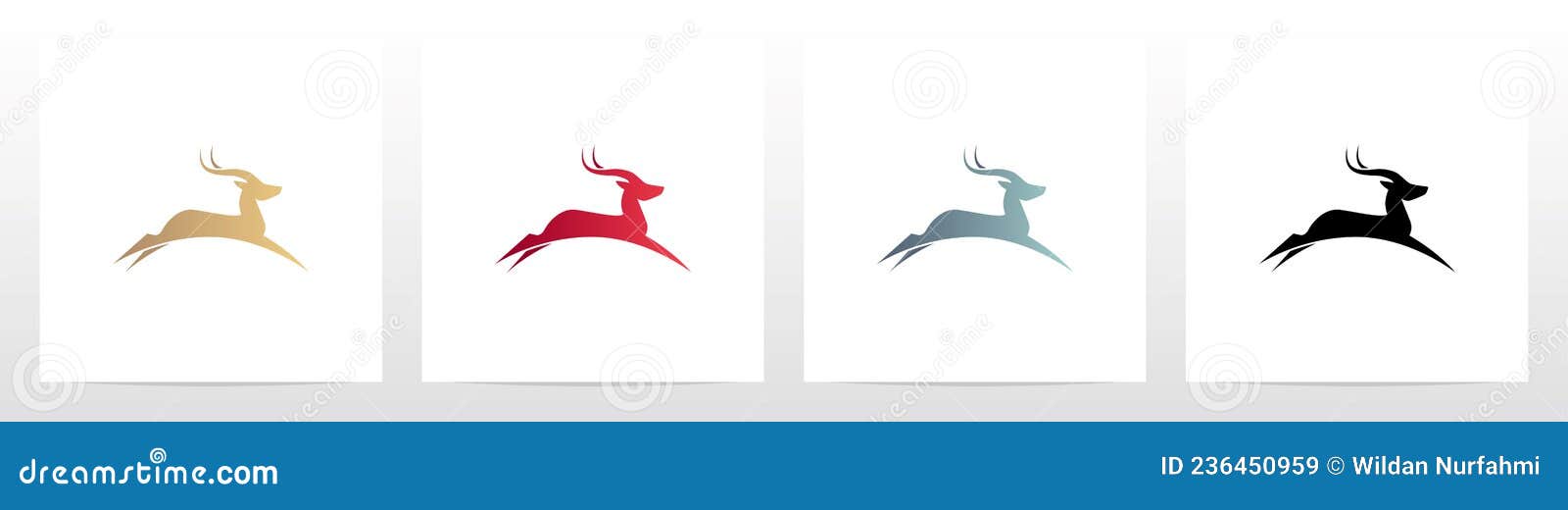 Deer Running & Jumping Logo Design Stock Vector - Illustration of deer ...