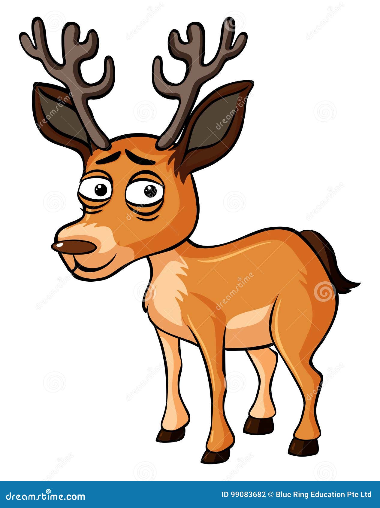 Deer with sad eyes stock vector. Illustration of mammal - 99083682