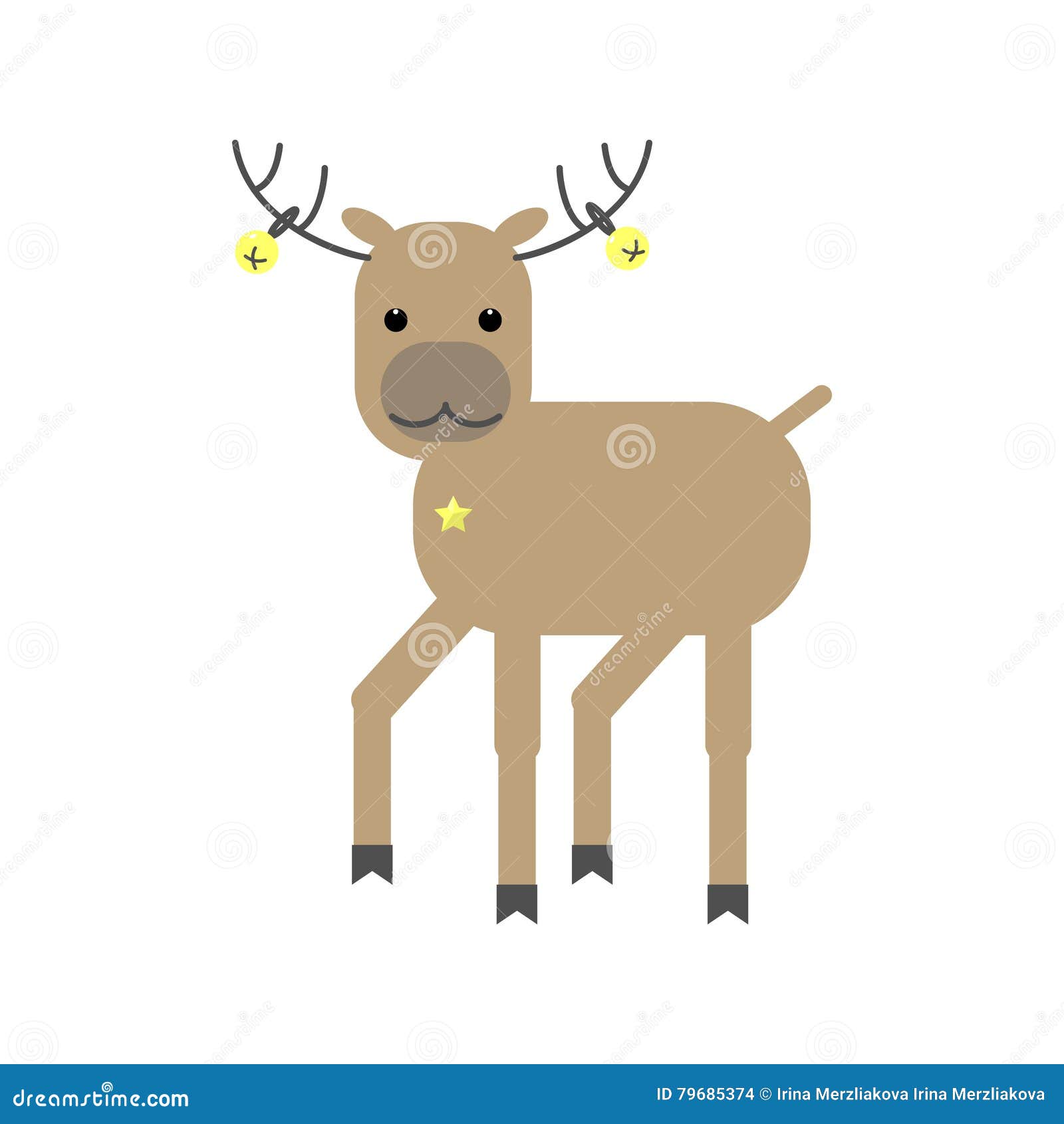 Deer Santa Claus Icon Christmas Deer Vector Stock Illustration ...