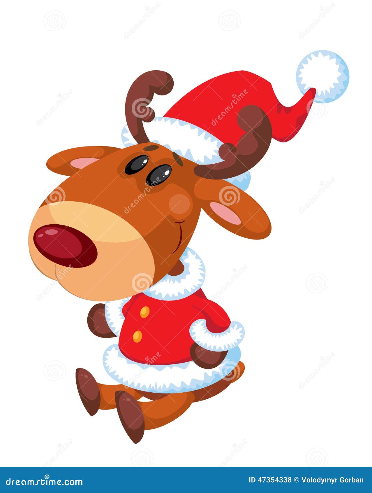 Deer Santa sits stock vector. Illustration of nicklaus - 47354338