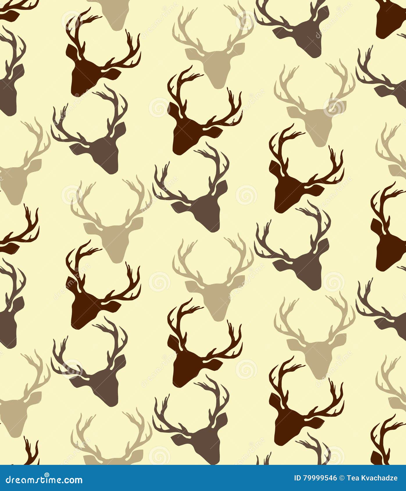 Deer seamless pattern stock vector. Illustration of holiday - 79999546