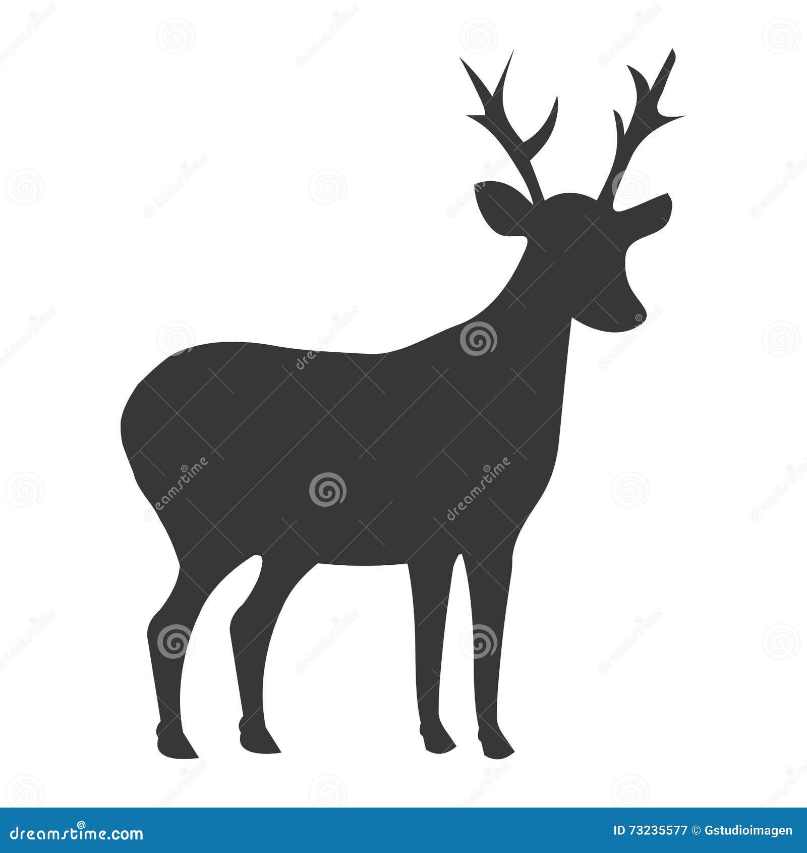 Deer Shadow Side View, Graphic Stock Illustration - Illustration of ...