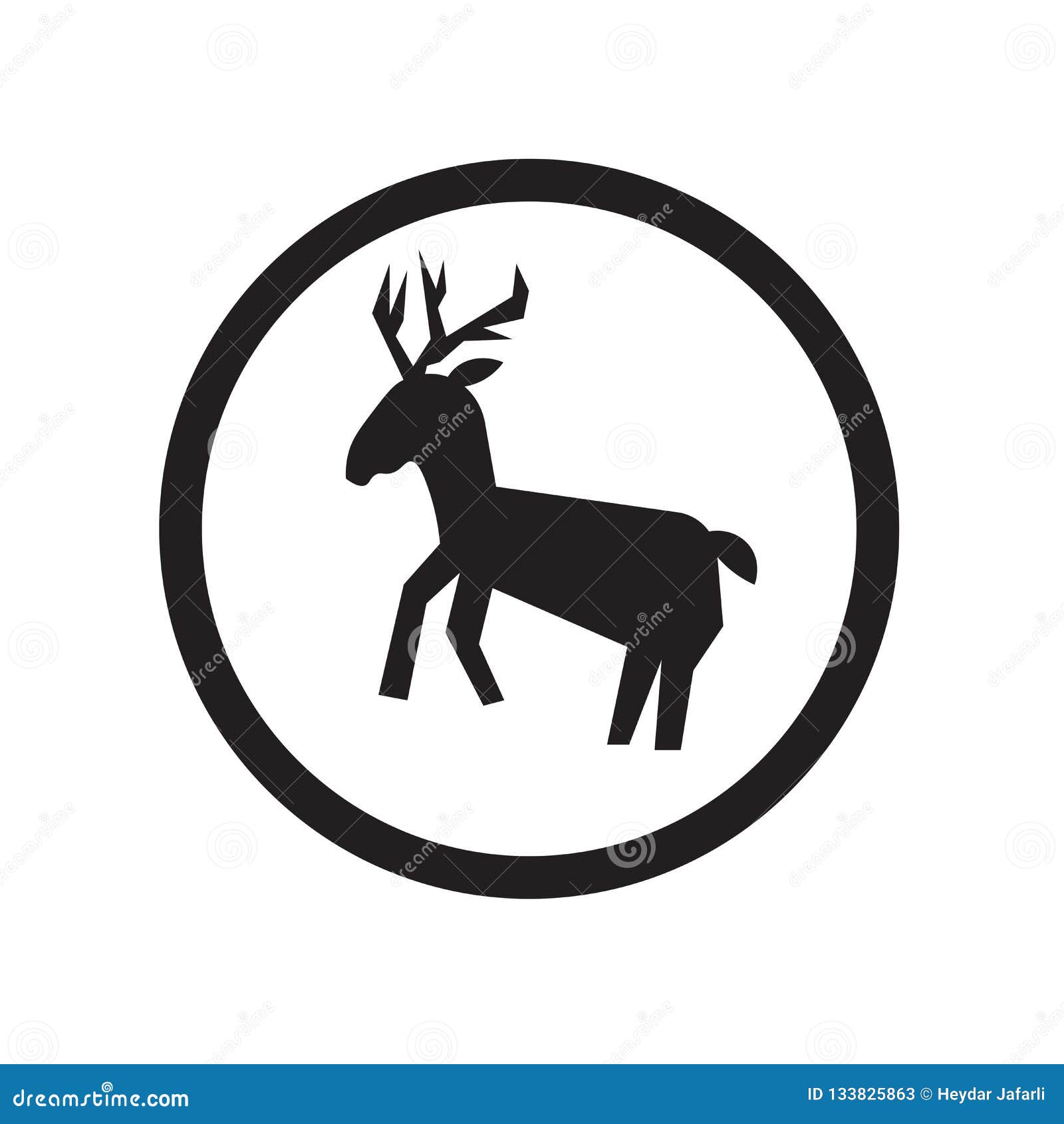 Deer Sign Icon Vector Sign and Symbol Isolated on White Background ...