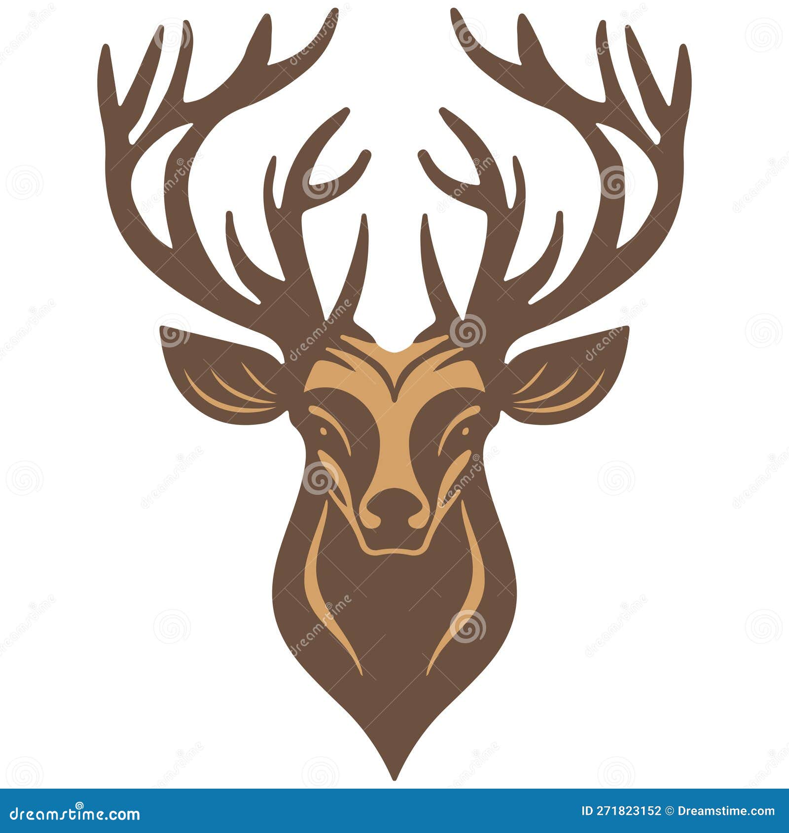 Deer Simple Flat Logo Design Stock Vector - Illustration of engraving ...