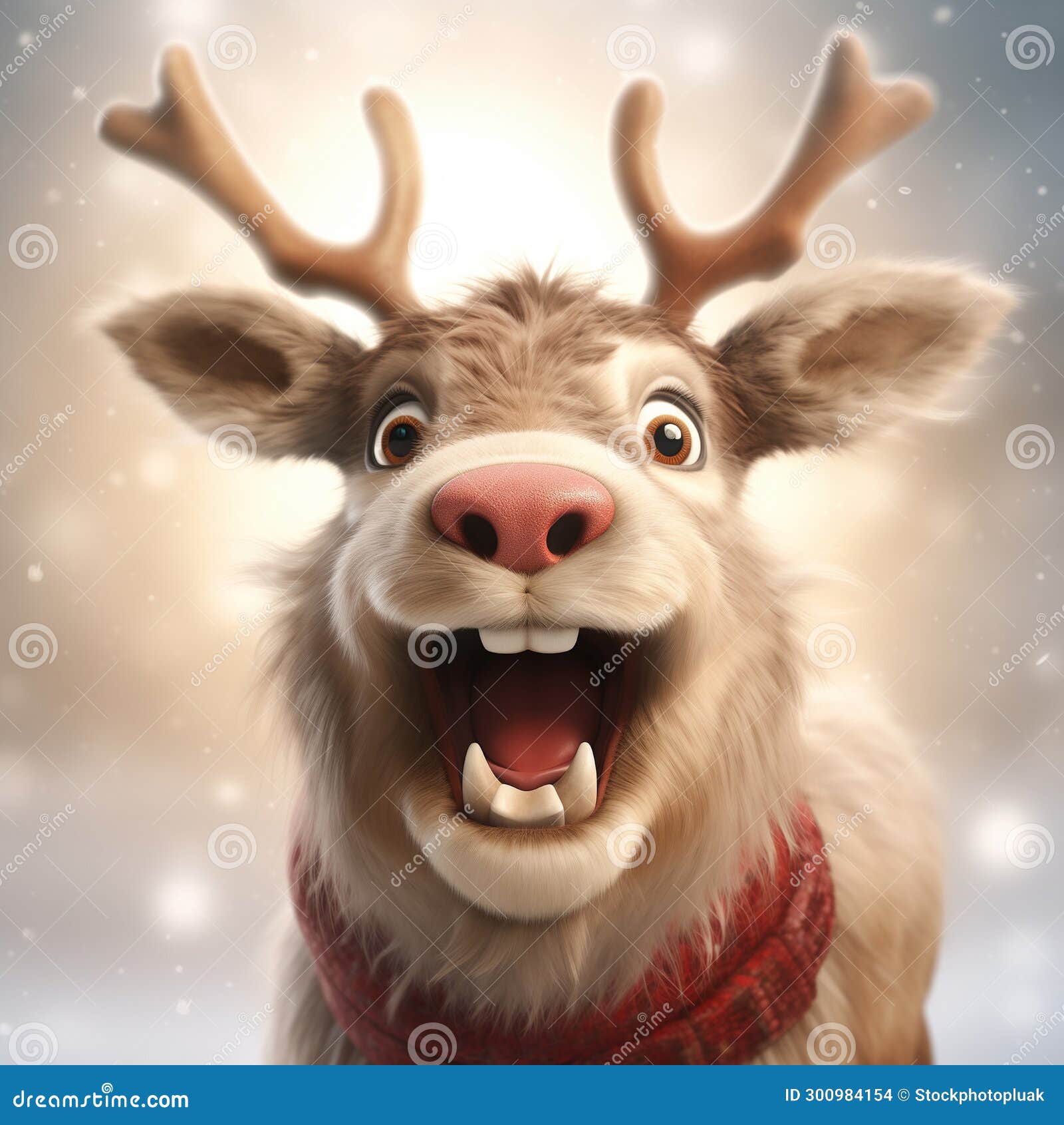 Deer Smiling Bright Light Background Stock Illustration - Illustration ...