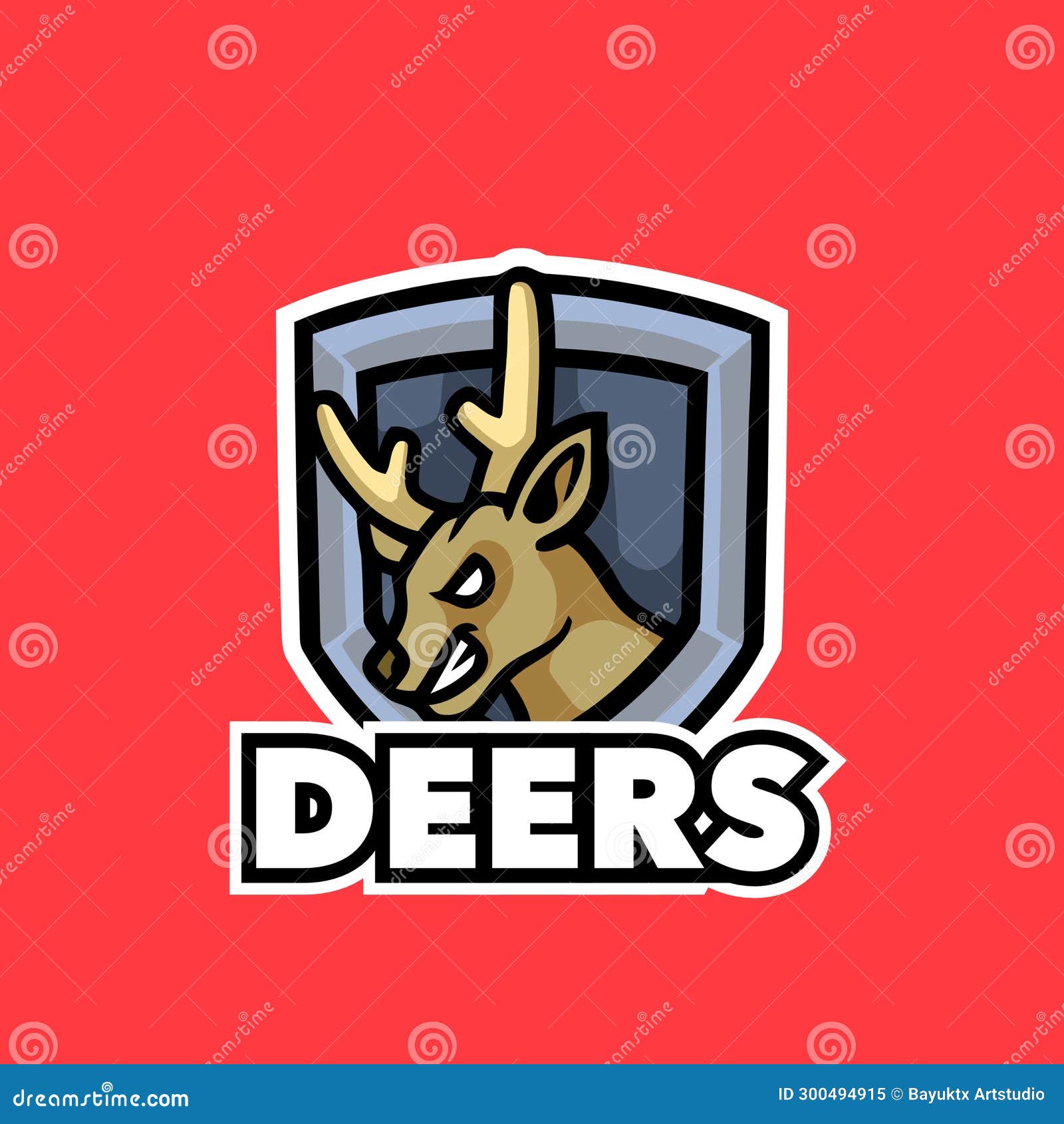 Deer Angry Shield Mascot Logo for Sport Stock Illustration ...