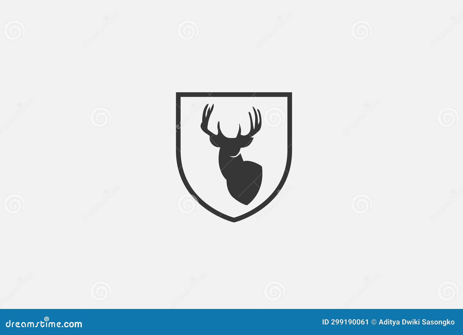 Deer stag emblem logo stock vector. Illustration of emblem - 299190061
