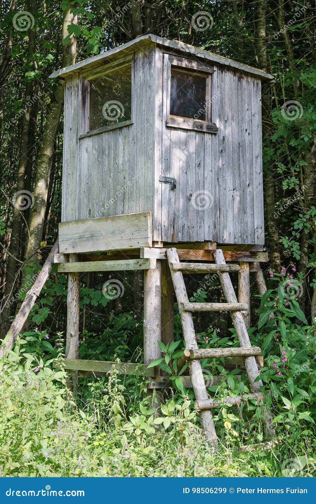 Deer Stand - Tree Stand - Lookout Tower In Mountains Stock Photography ...