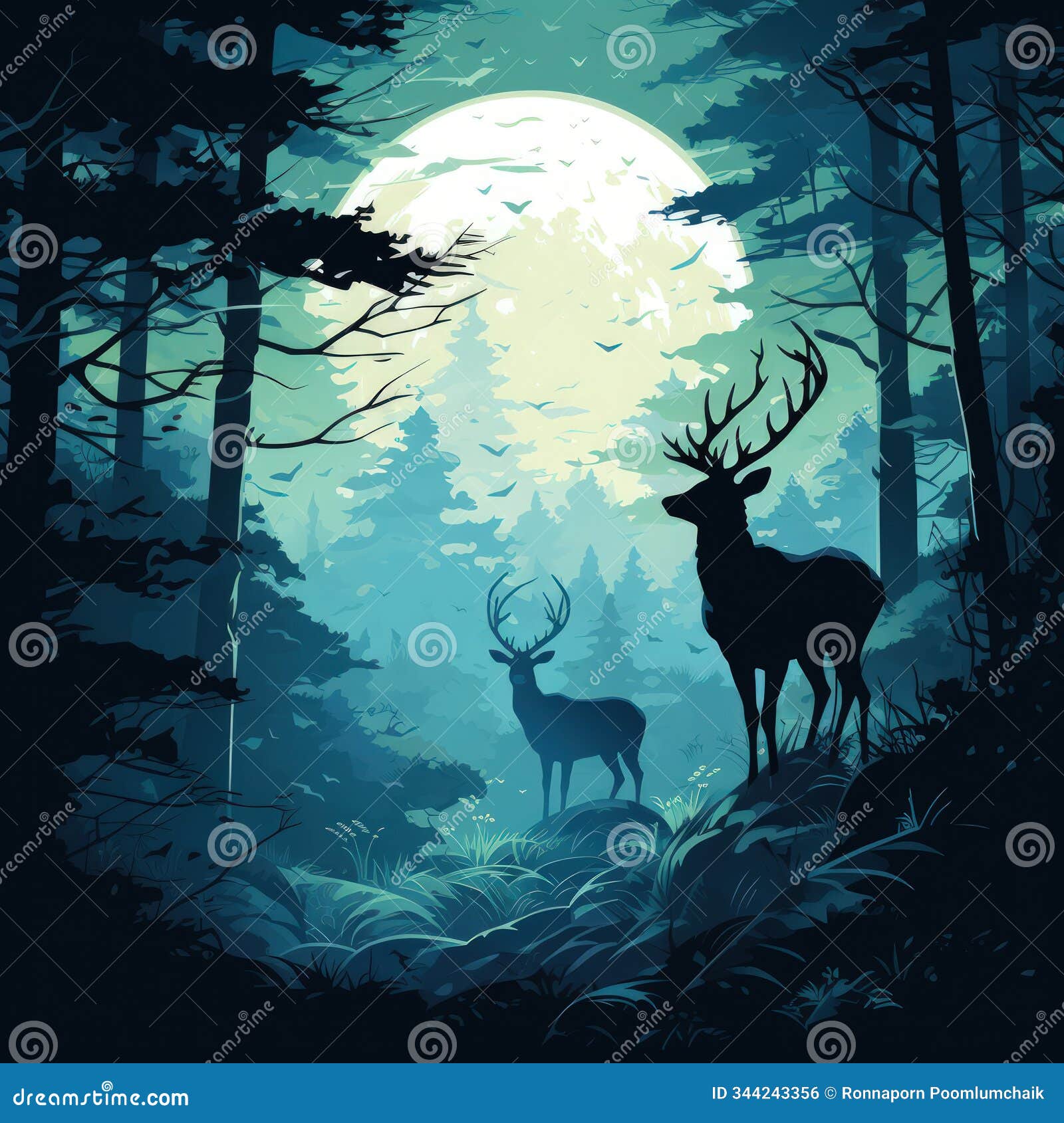 Deer Stand Logo Icon Designs, Outline Deer Line Art Logo Vector ...