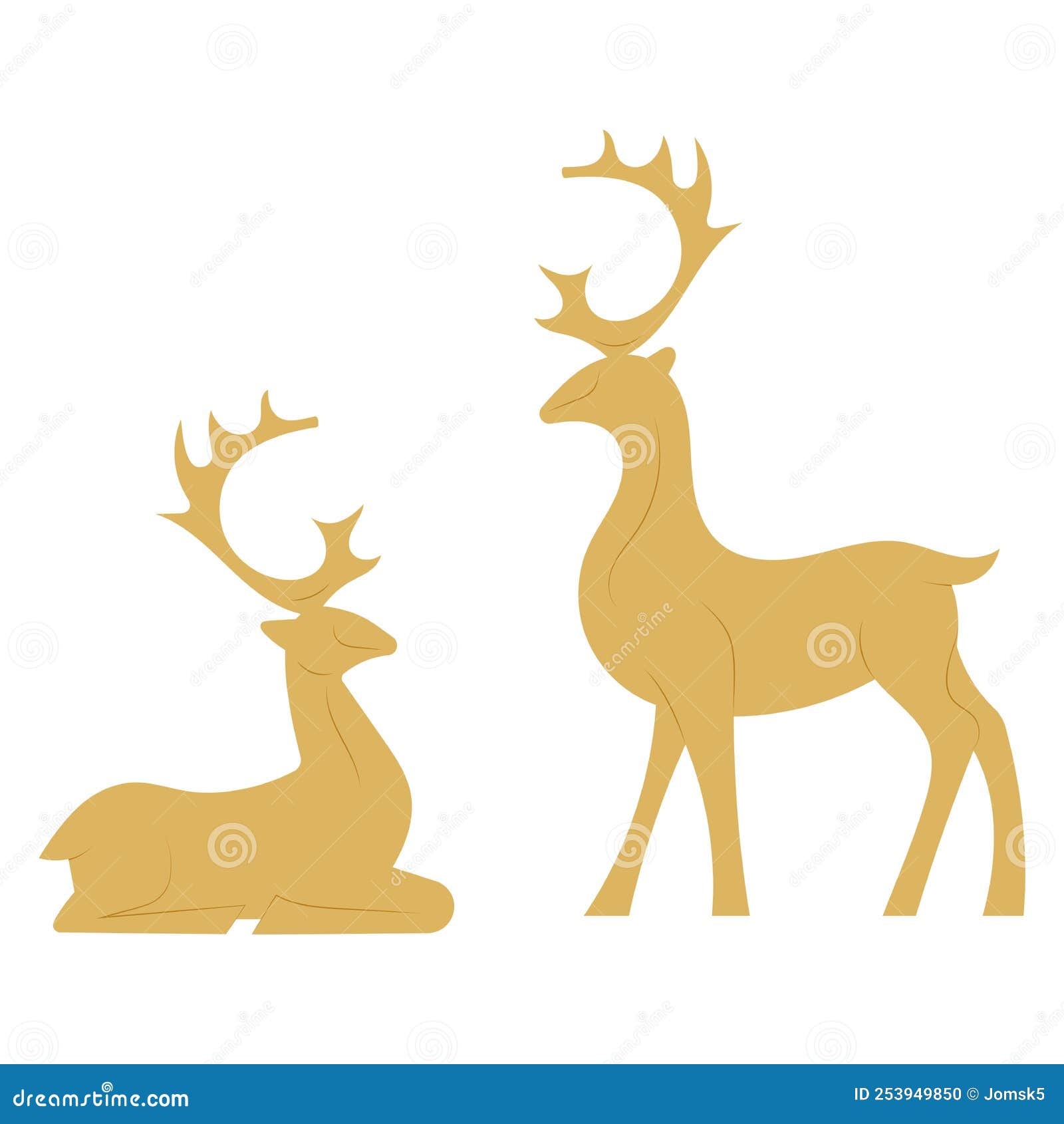 Deer Statues Sitting and Standing Vector Illustration Stock Vector ...