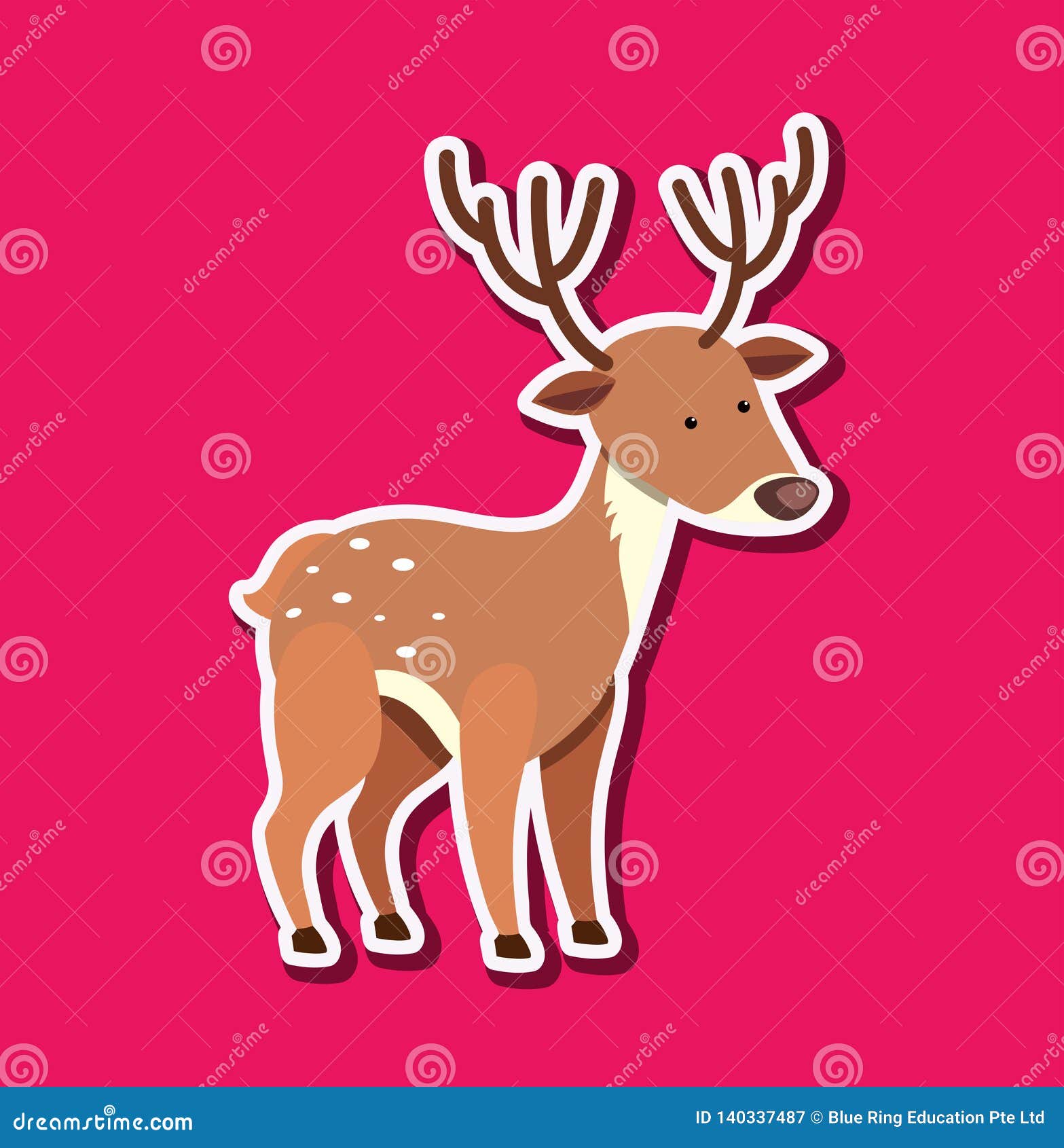 A deer sticker character stock vector. Illustration of sticker - 140337487