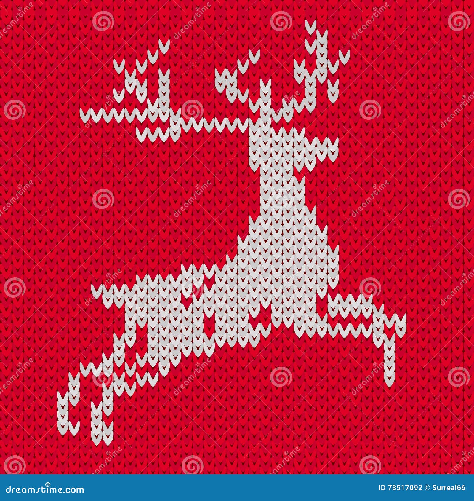 Deer on Sweater Seamless Pattern. Stock Vector - Illustration of ...