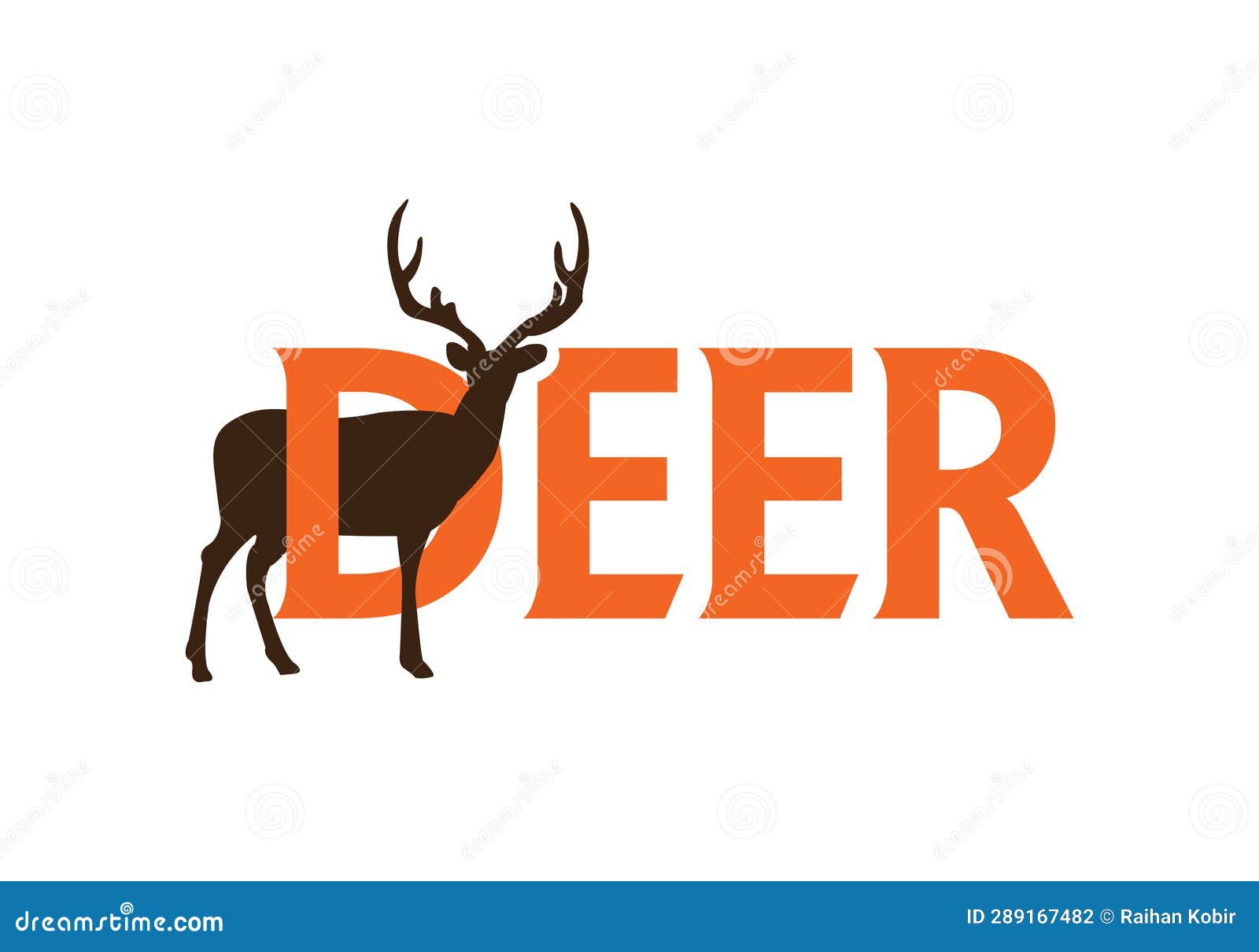Deer Text Added Logo Design Stock Illustration - Illustration of modern ...