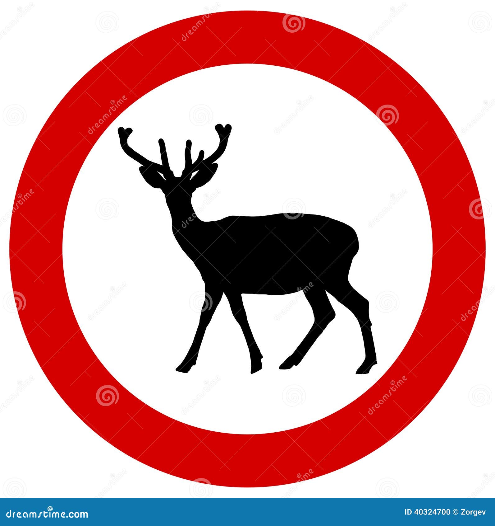 A deer in a traffic sign stock illustration. Illustration of ...