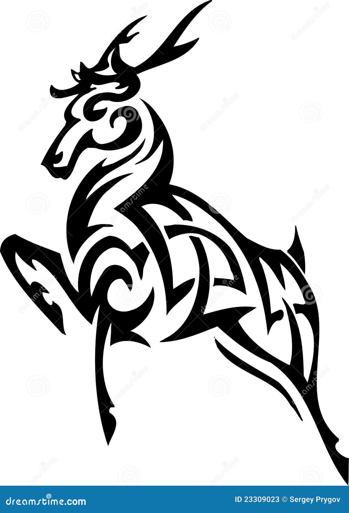 Deer in Tribal Style - Vector Illustration Stock Vector - Illustration ...