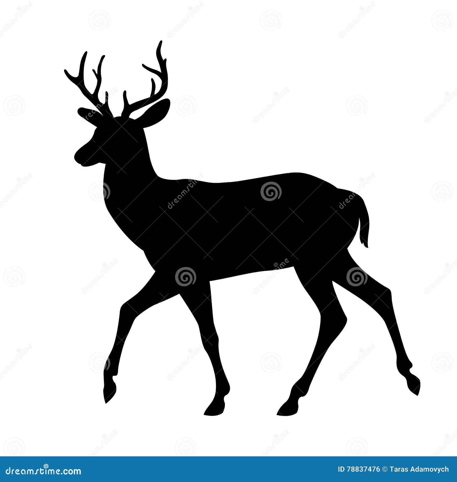 Deer Vector Illustration Silhouette Black Stock Vector - Illustration ...