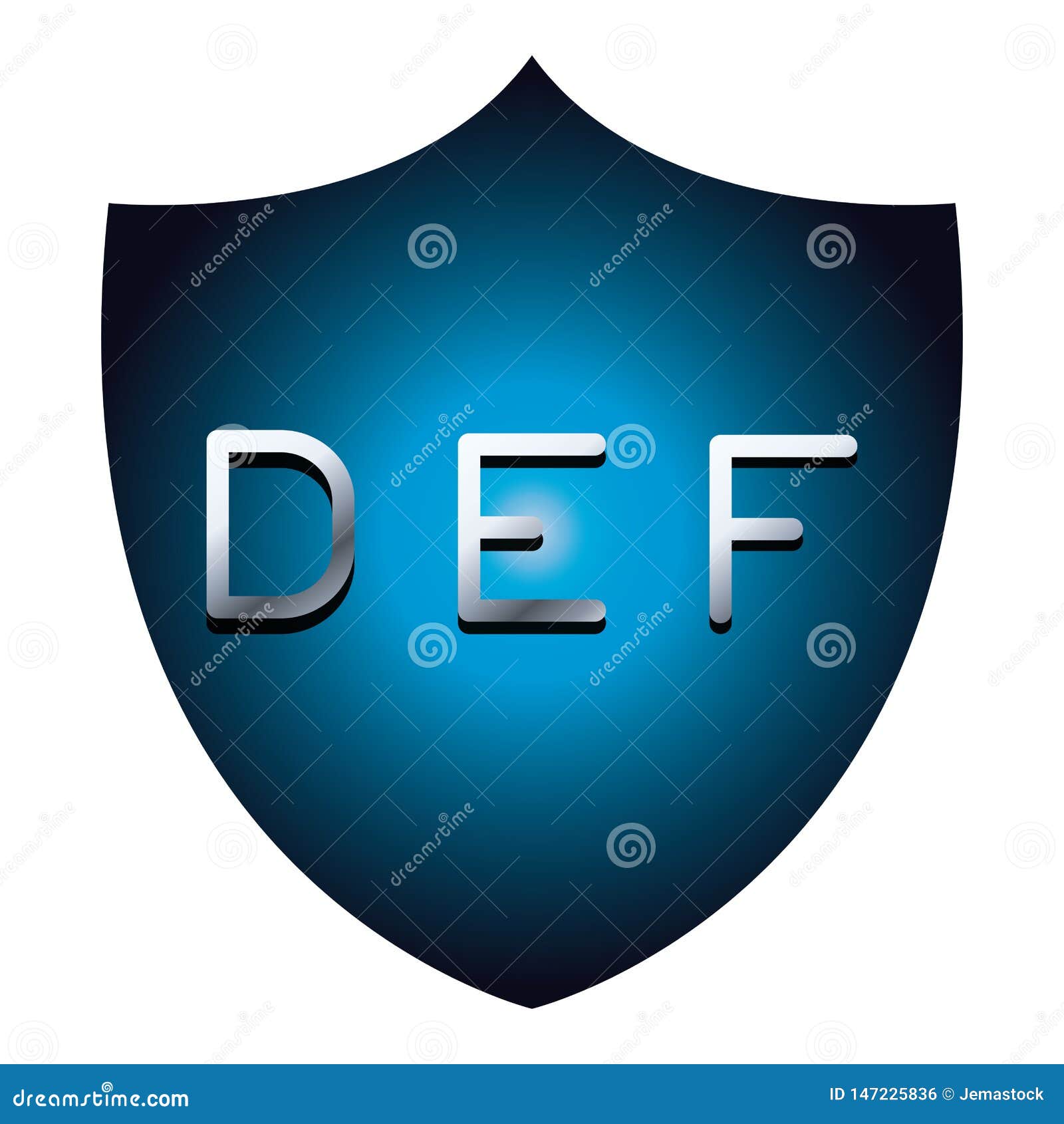 DEF Alphabet Font Letters Blue Security Shield Symbol Vector ...