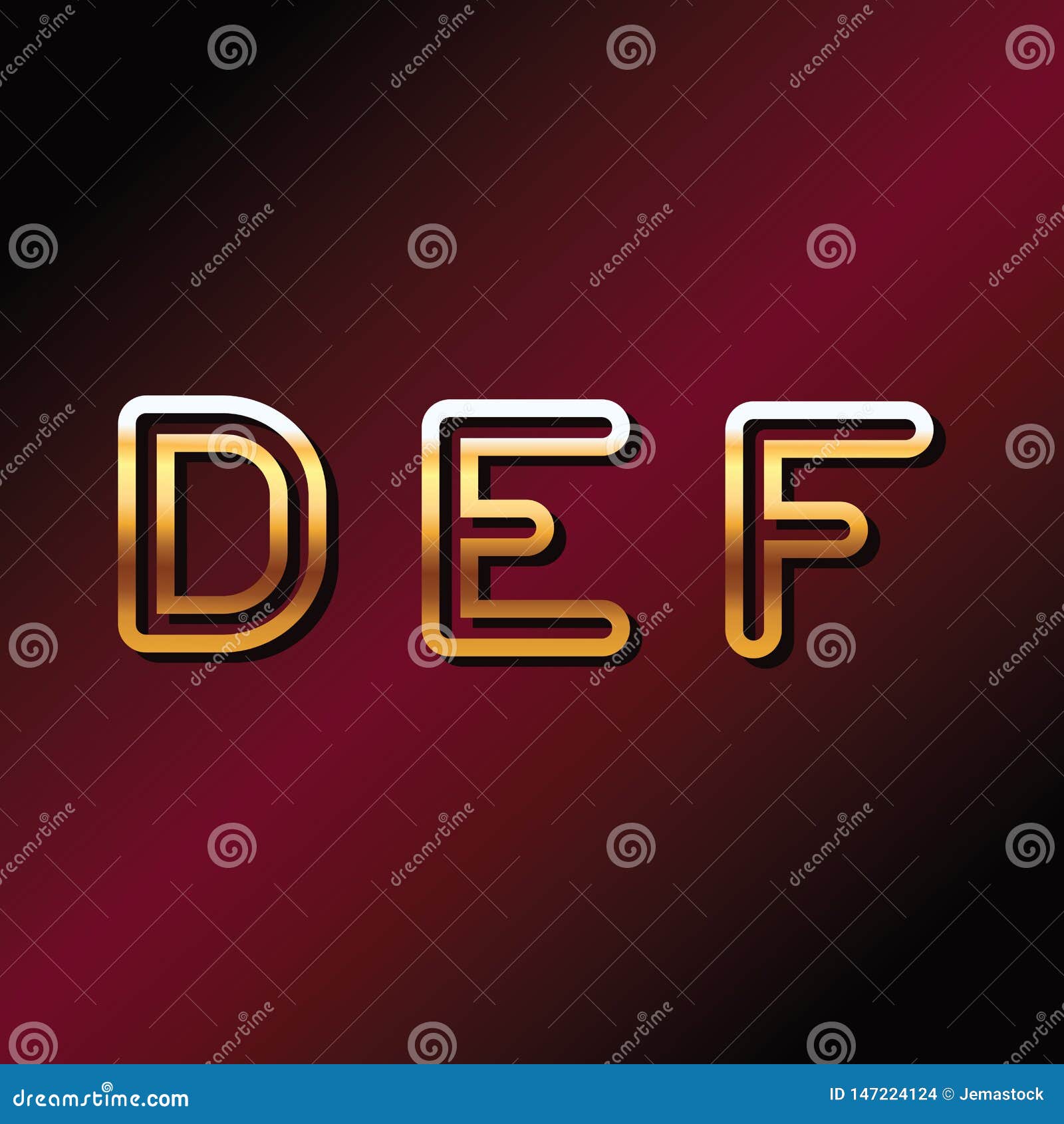 DEF alphabet fonts stock vector. Illustration of metal - 147224124