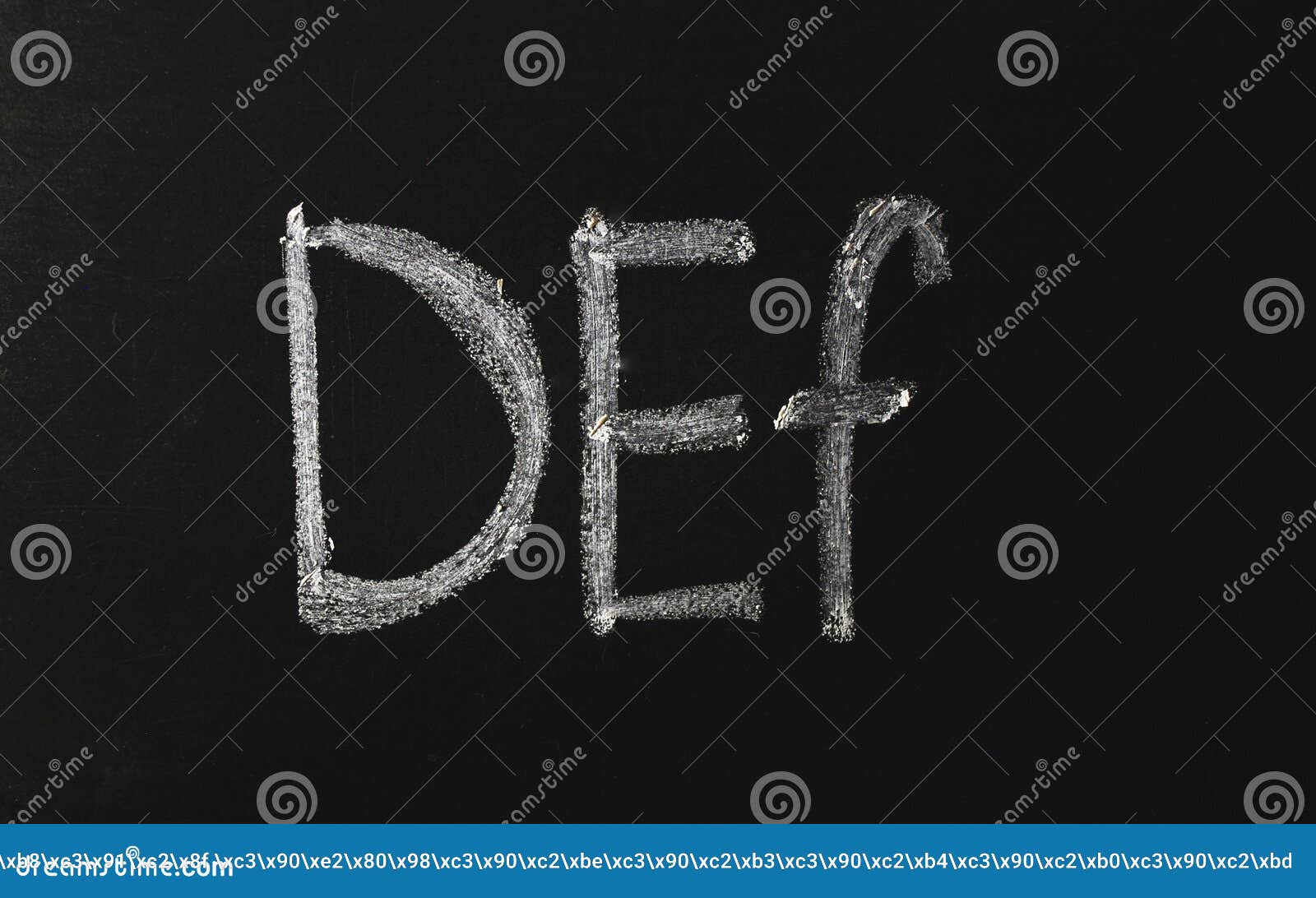 DEF Alphabet Letters Written in White Chalk on a Black Chalkboard Stock ...