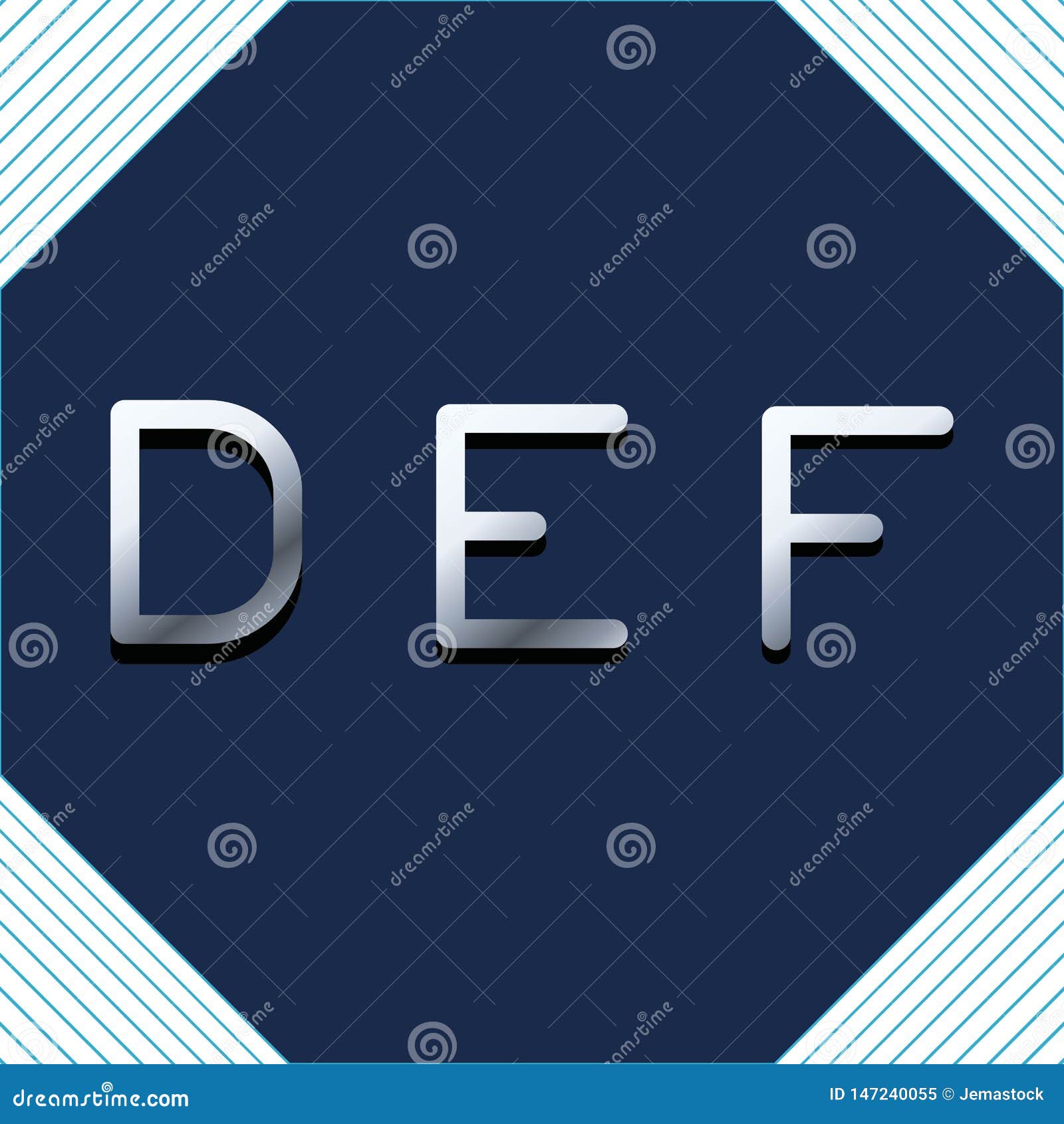 DEF metallic font stock vector. Illustration of sign - 147240055