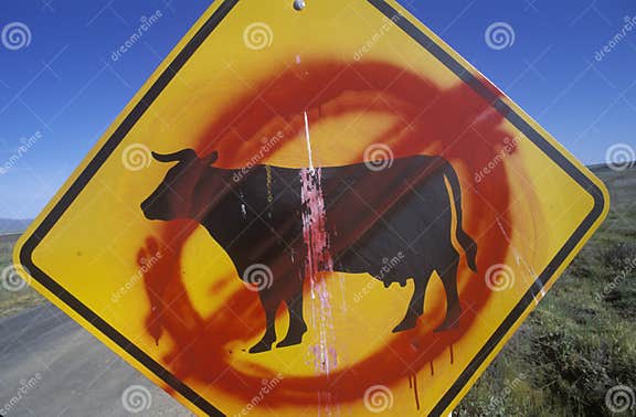 A defaced roadside sign stock photo. Image of agricultural - 52302582