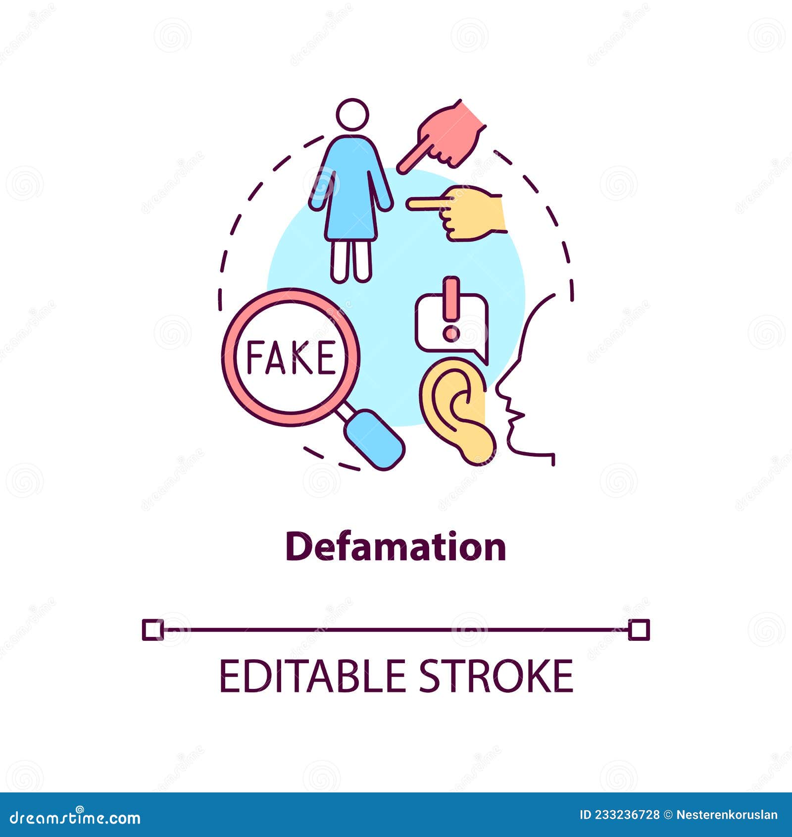 Defamation concept icon stock vector. Illustration of slander - 233236728