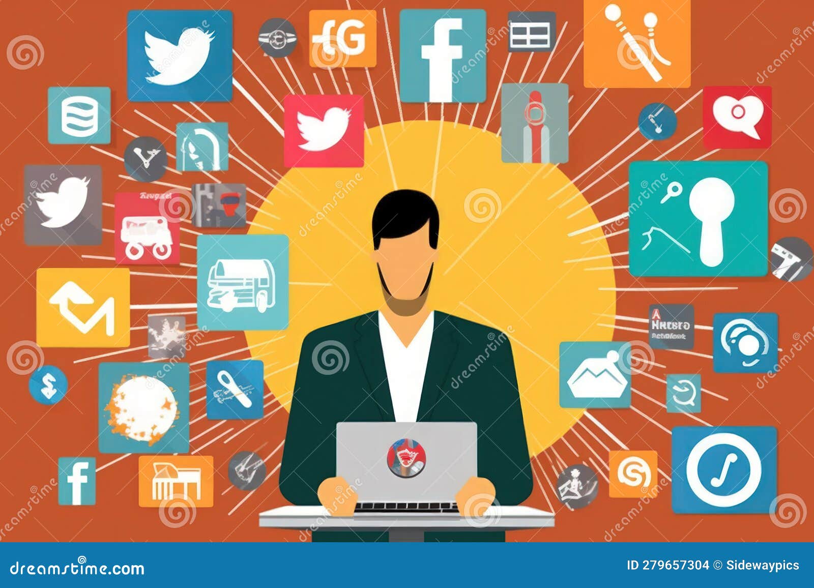 Defamation on Social Media - Generative AI Stock Illustration ...