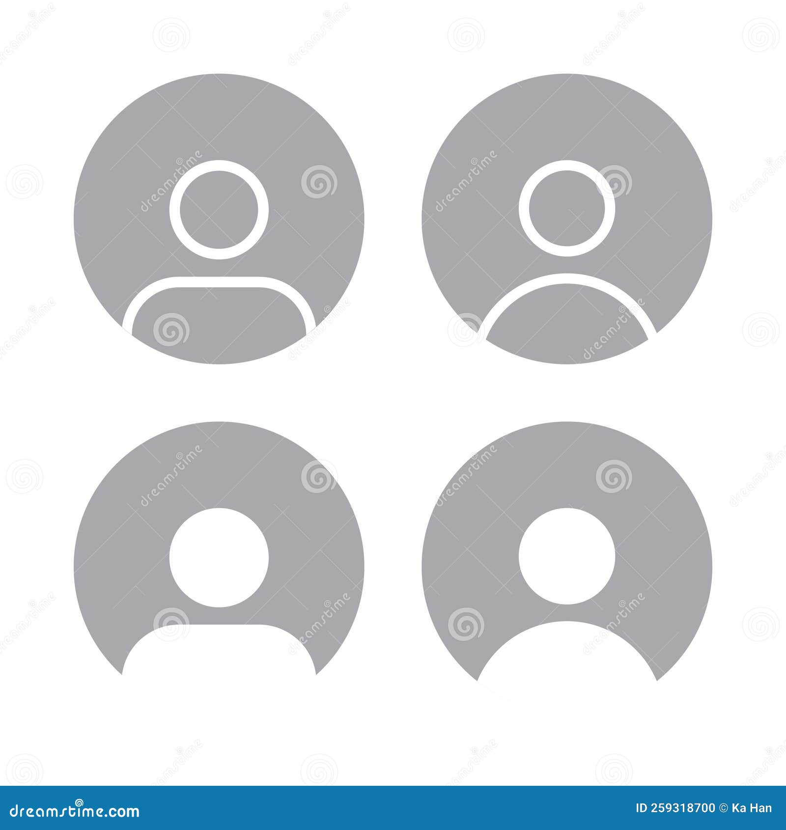 Default Avatar Profile, Social Media User Icon Set Collection Stock ...