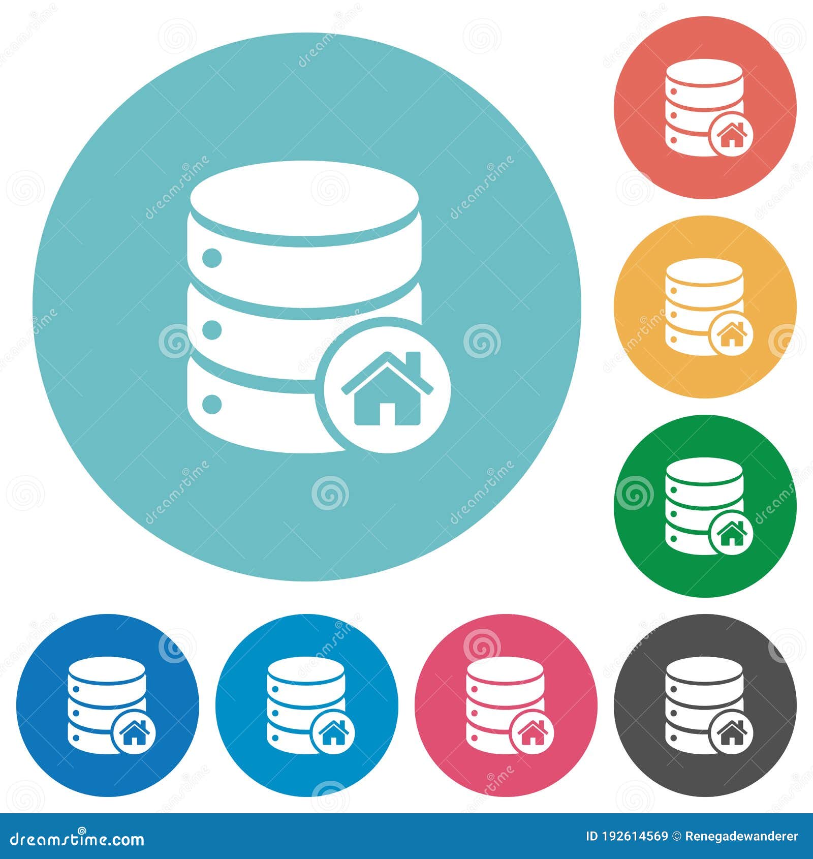 Default Database Flat Round Icons Stock Vector - Illustration of rows ...